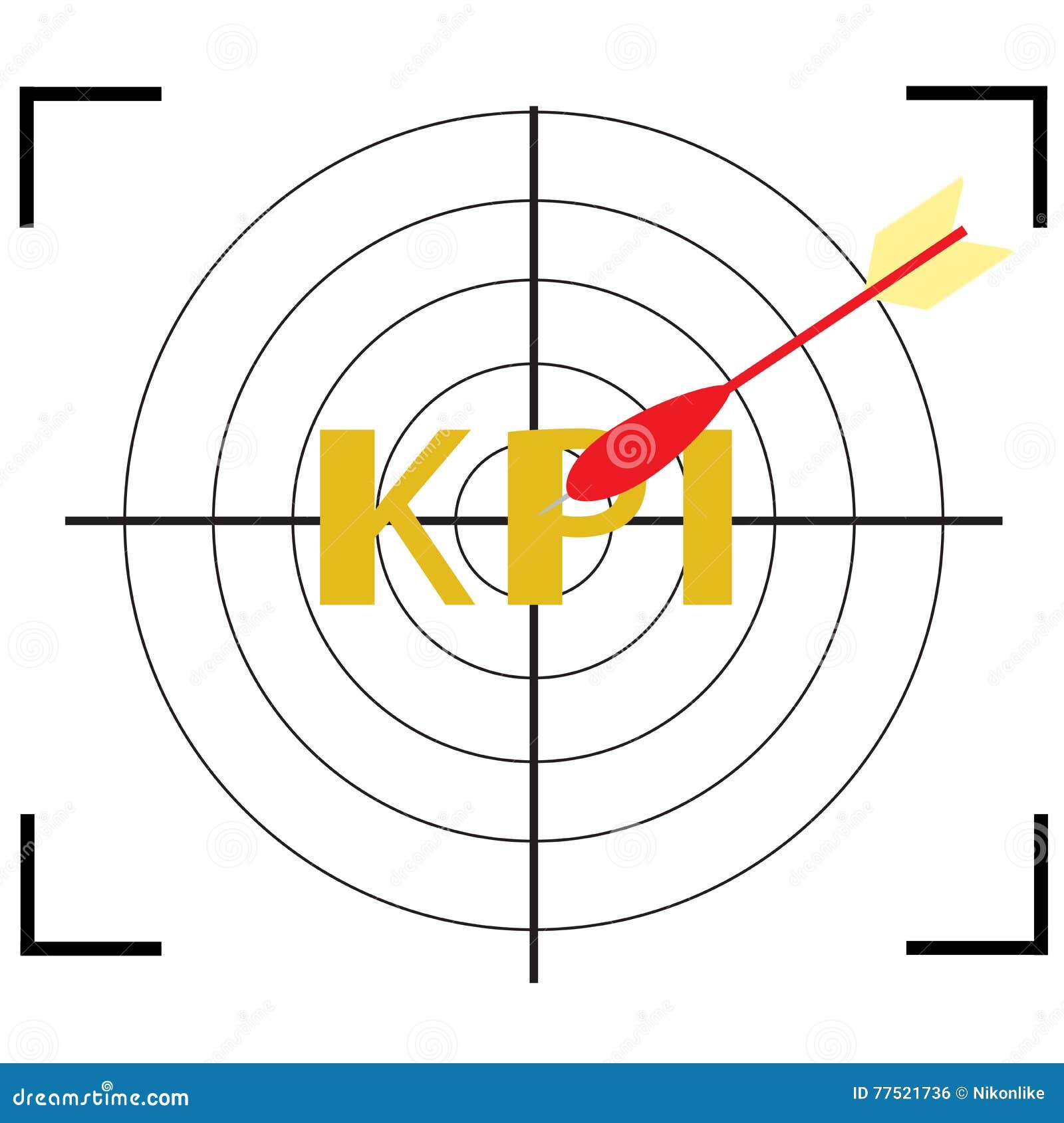 Target icon with word KPI stock illustration. Illustration of analysis ...