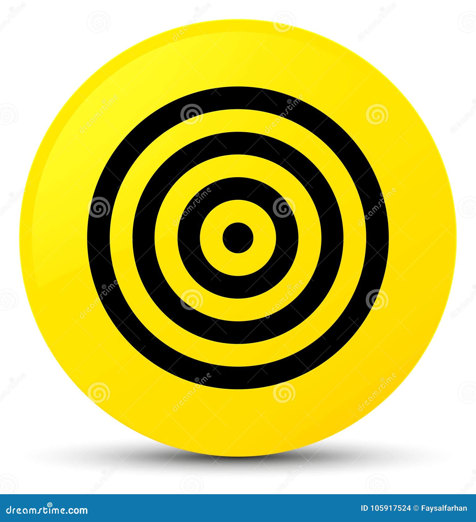 Target Icon Yellow Round Button Stock Illustration - Illustration of ...