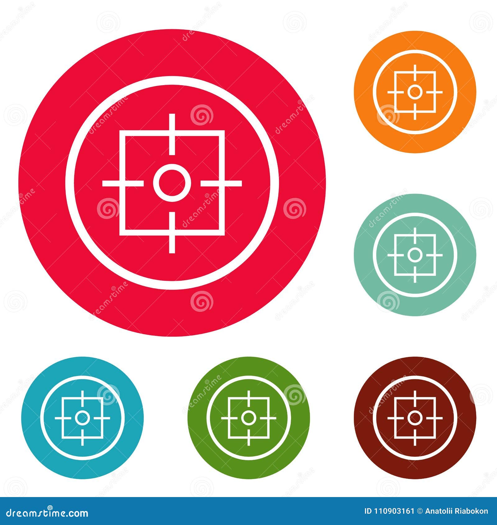 Target Icons Circle Set Vector Stock Vector - Illustration of point ...