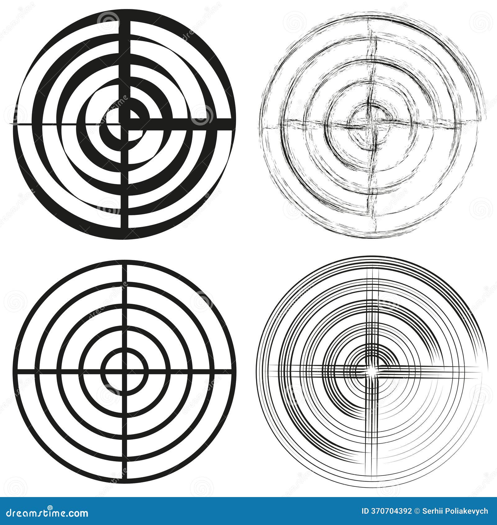 Circular, Concentric Lines, Segmented Circles With Nodes, Nodal Points ...
