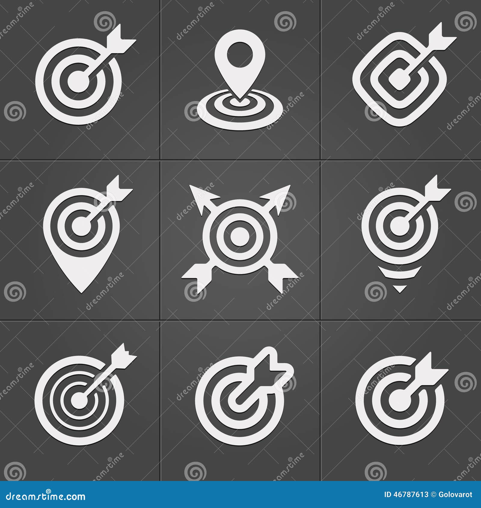 Target Icons Pack for Business Mobile Interface Stock Vector ...