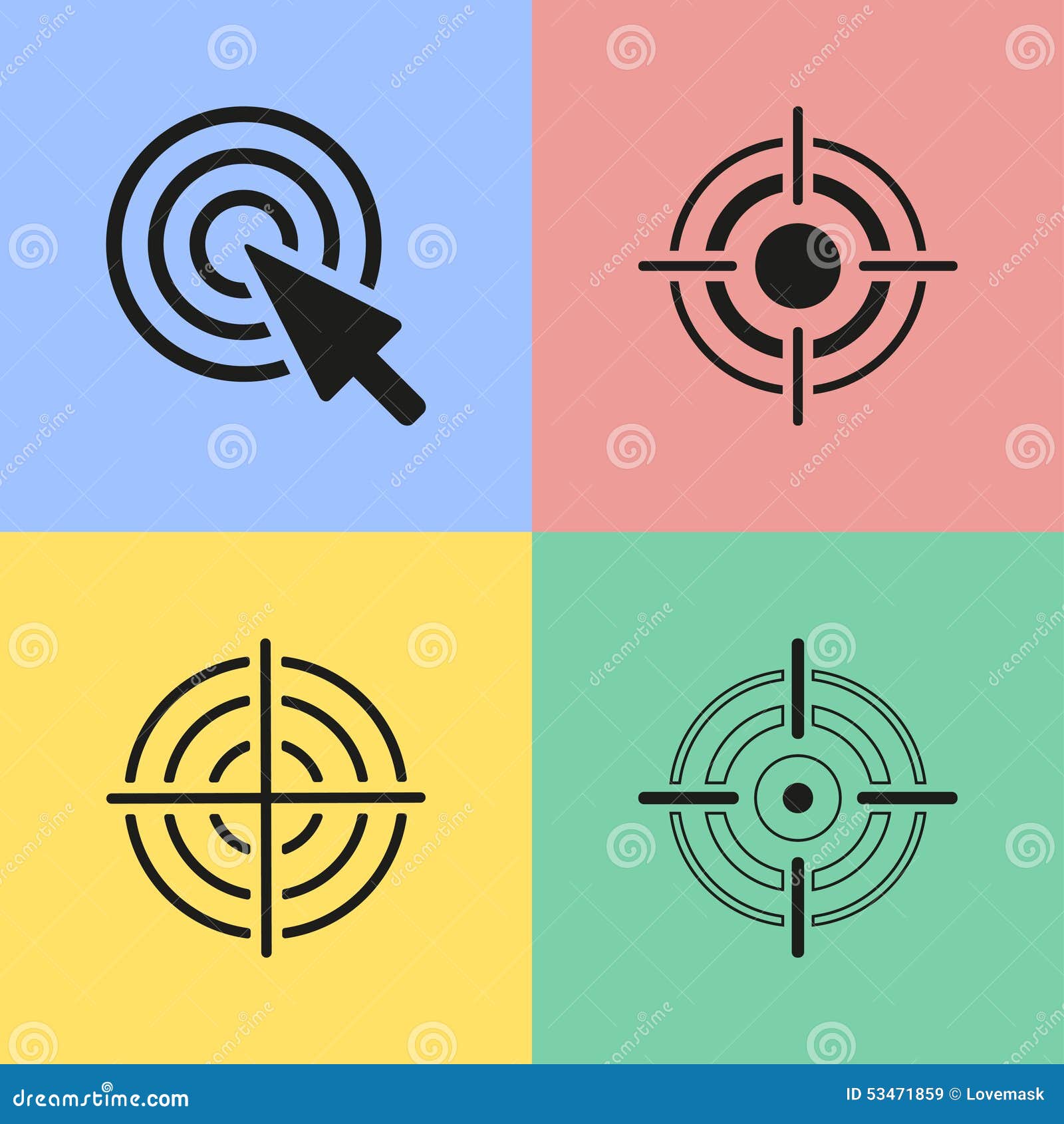 Target icons. stock vector. Illustration of icon, concept - 53471859