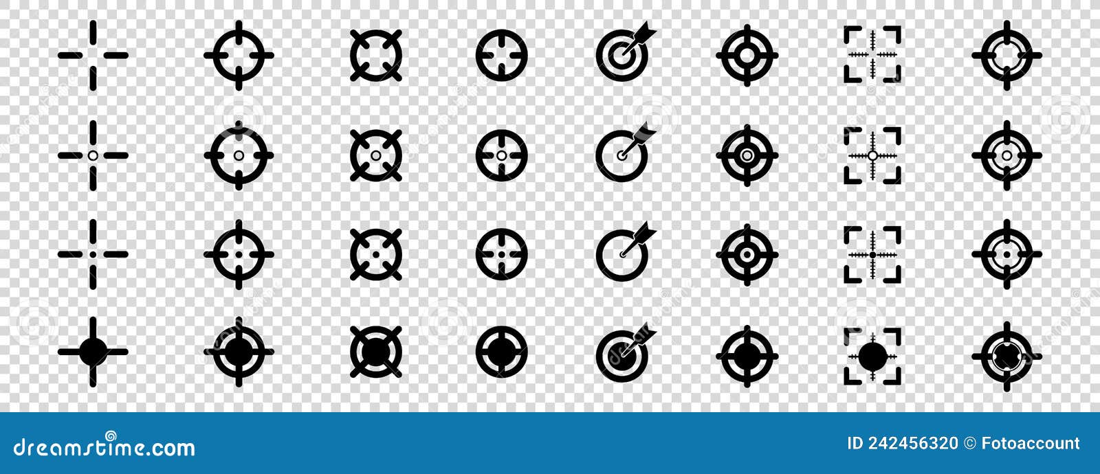 Target Icons Set - Different Vector Illustrations Isolated on ...