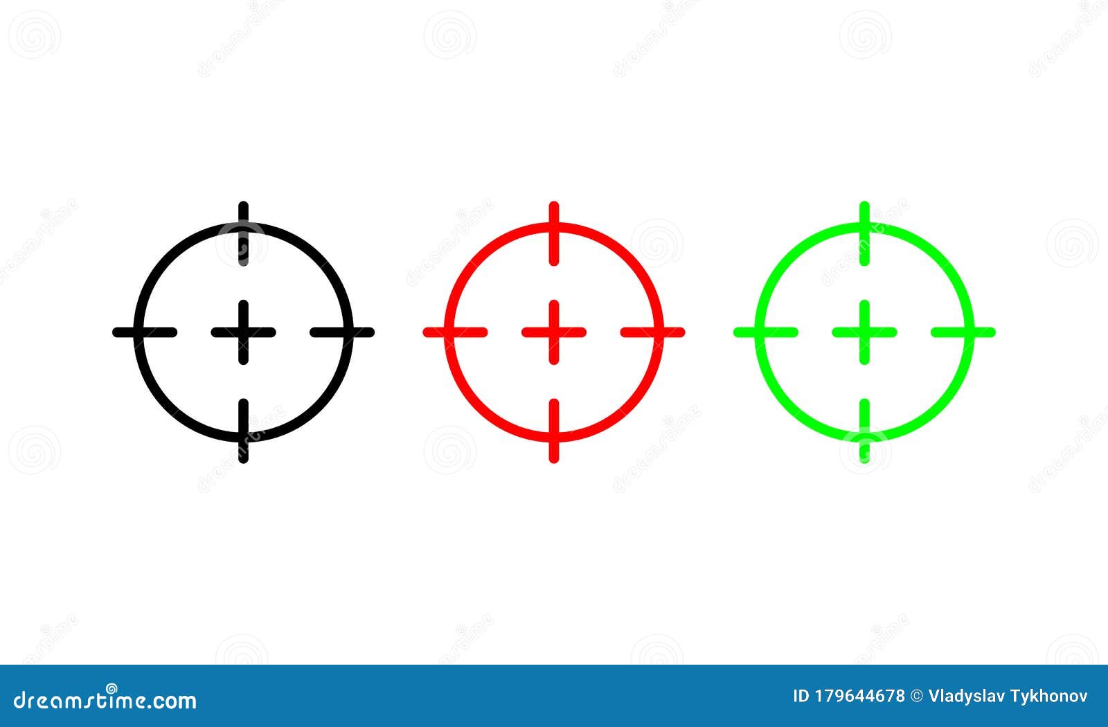 Target Icons Set in Three Colors Vector EPS 10 Stock Vector ...