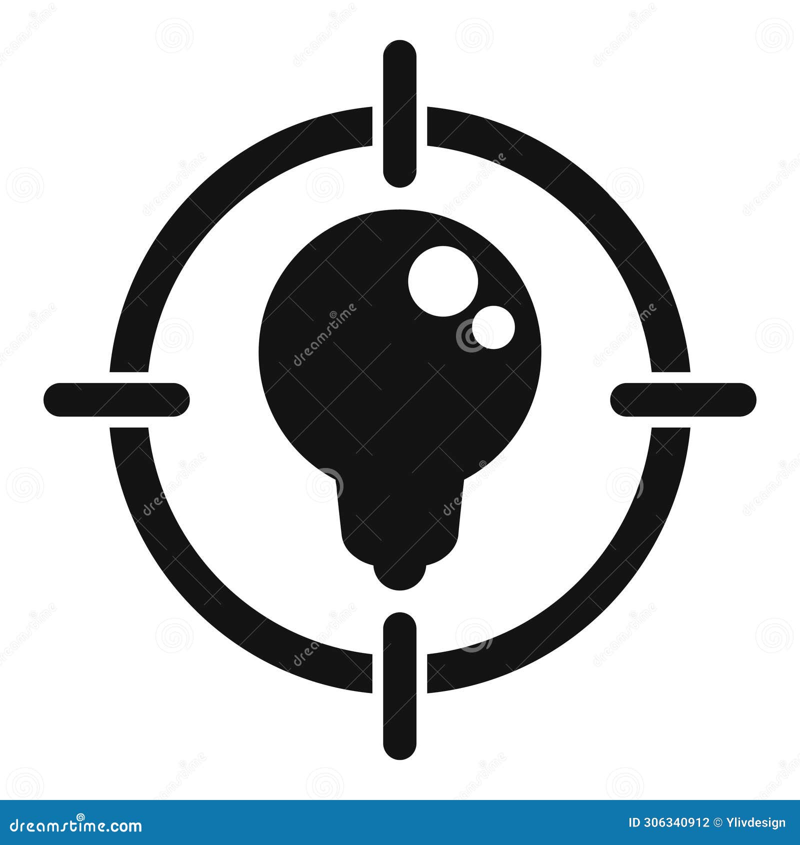 Target Idea Bulb Icon Simple Vector. Curiosity Brain Idea Stock ...