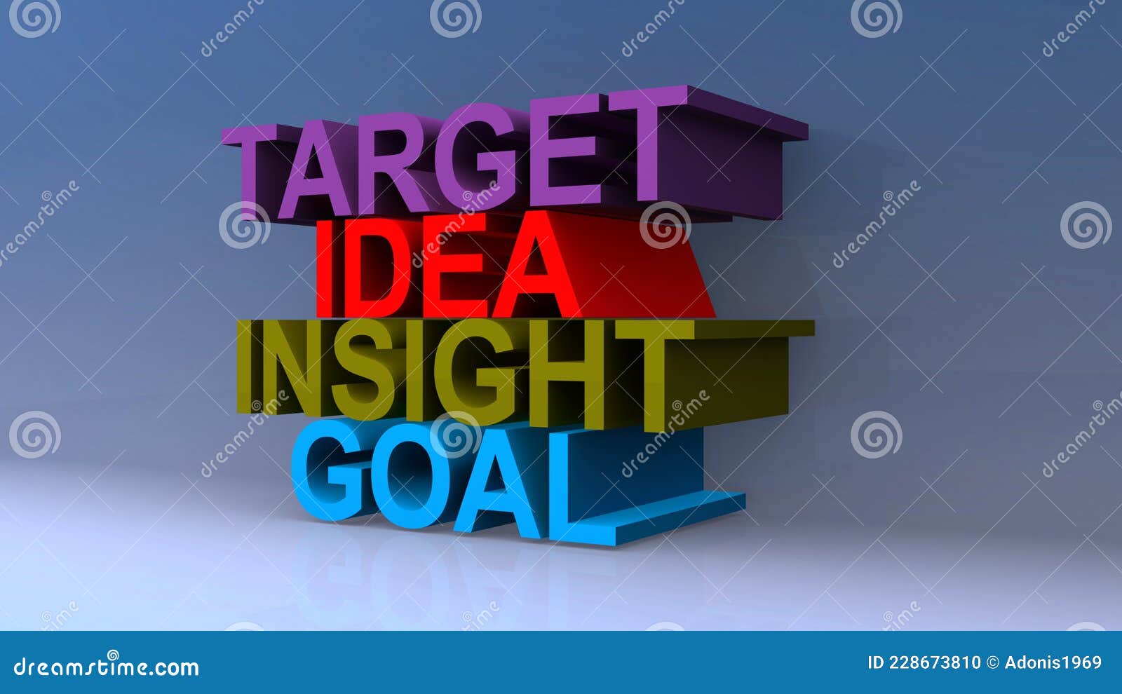 Target Idea Insight Goal on Blue Stock Illustration - Illustration of ...