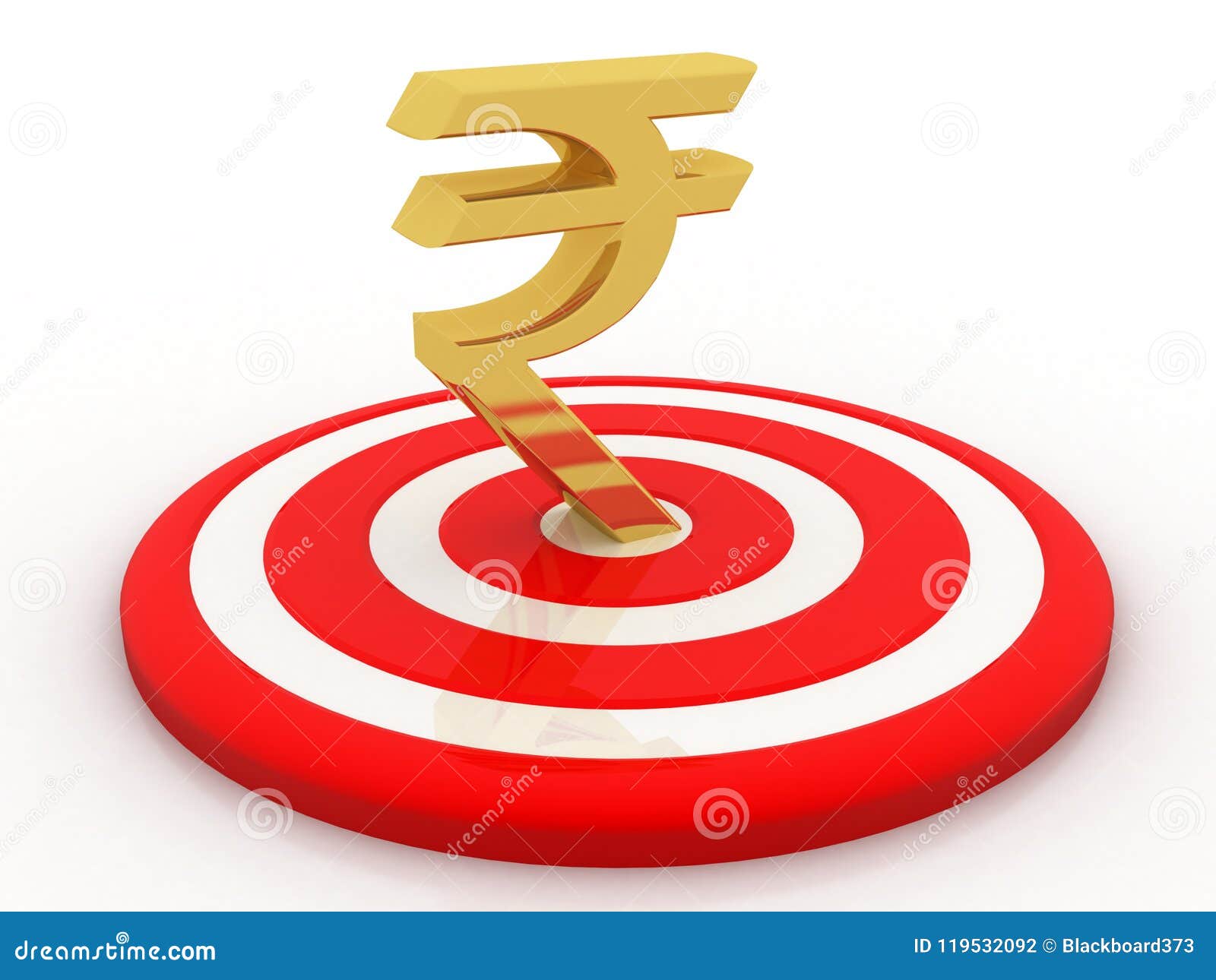 Target Indian Rupee, Concept of Targeting Indian Rupee, 3d Rendering ...