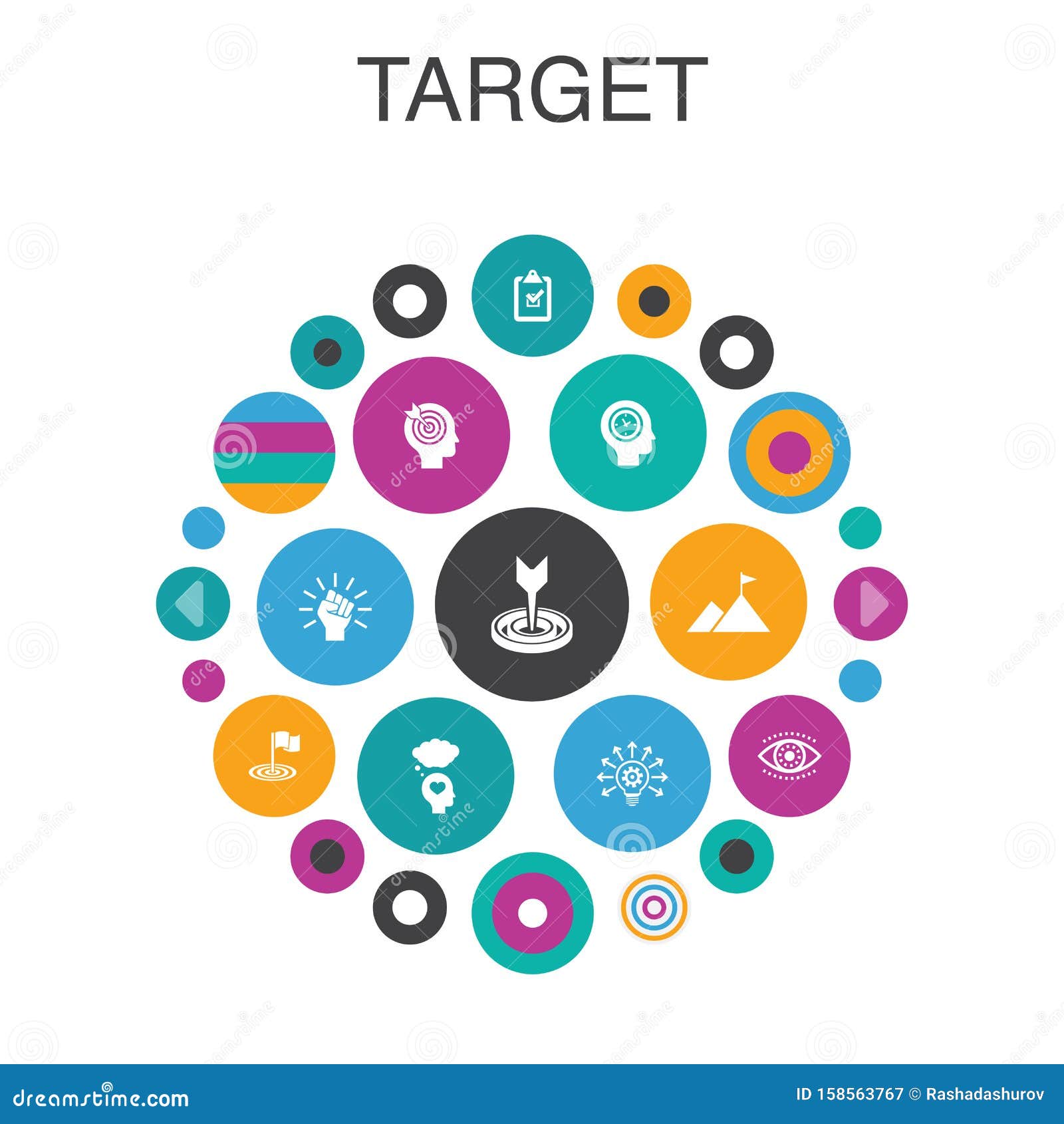 Target Infographic Circle Concept. Smart Stock Vector - Illustration of ...