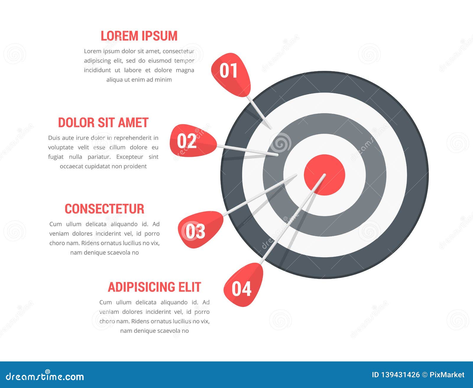 Target Infographics stock vector. Illustration of center - 139431426