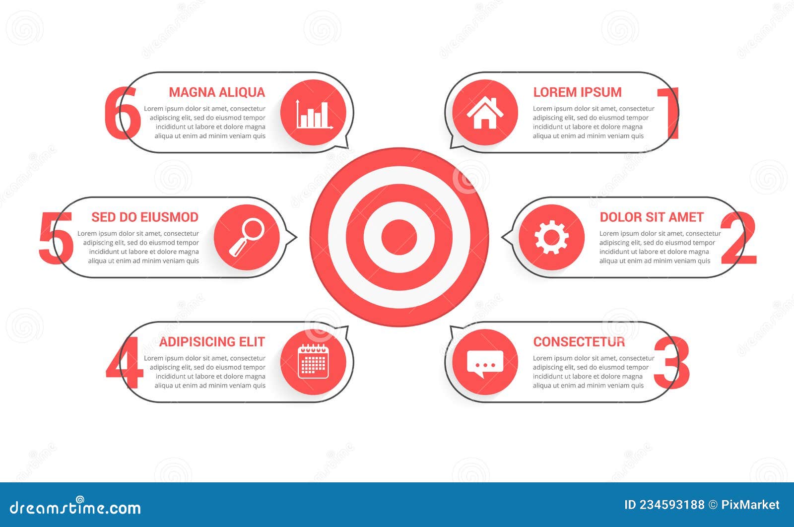 Target Infographics stock vector. Illustration of color - 234593188