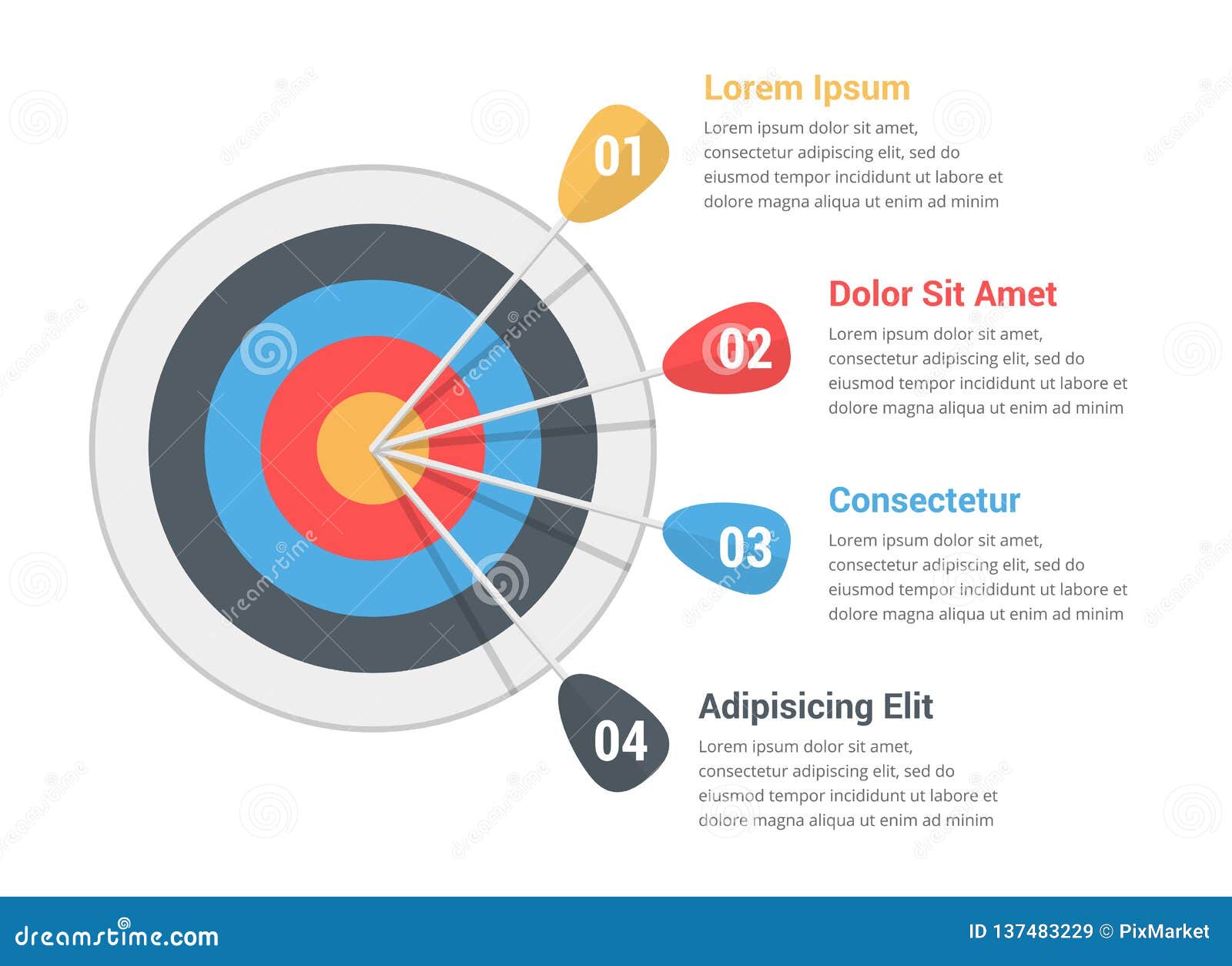 Target Infographics stock vector. Illustration of accuracy - 137483229
