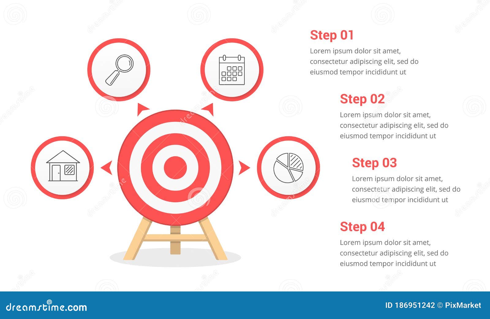 Target Infographics stock vector. Illustration of chart - 186951242