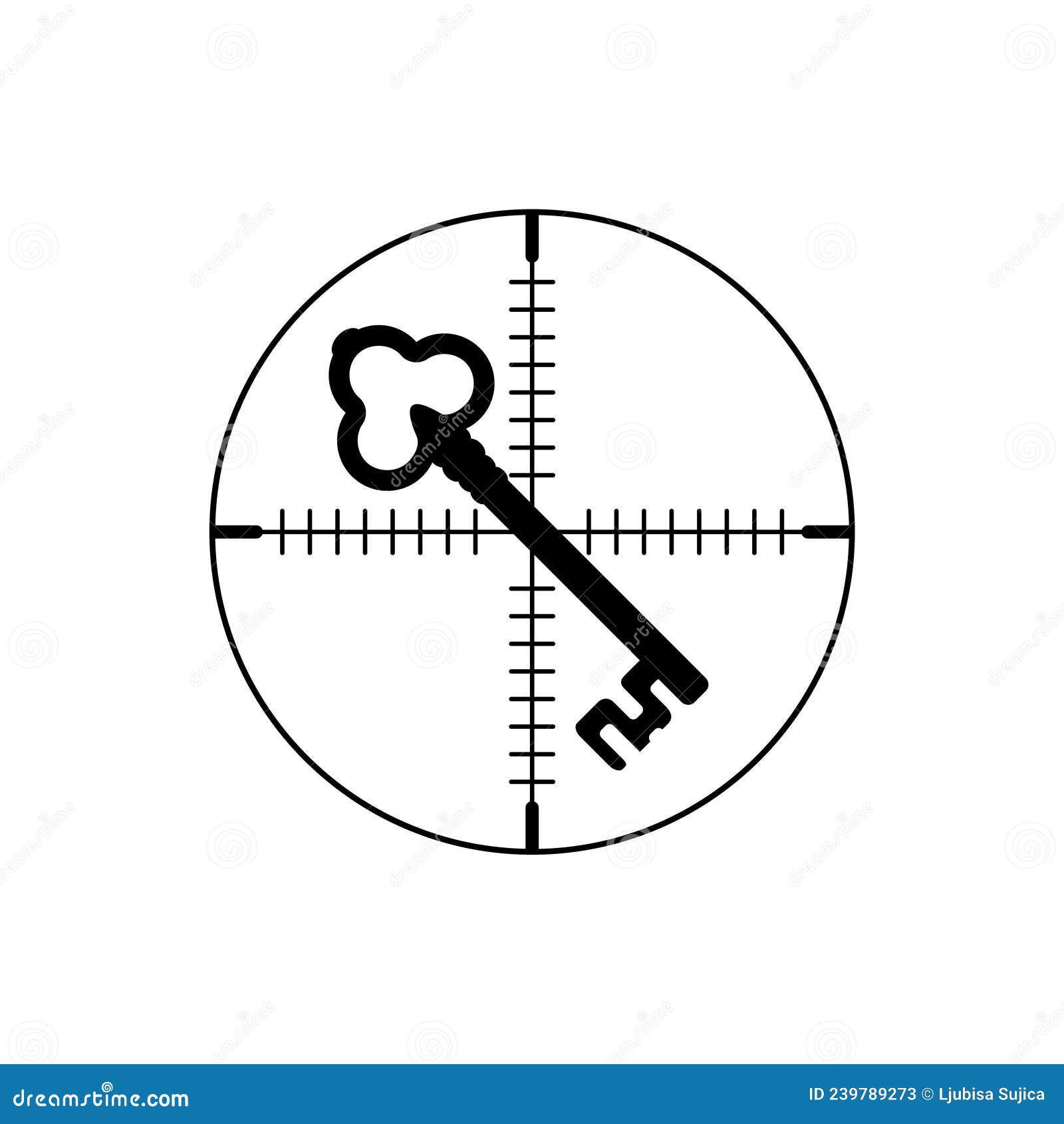 Target Key Icon Isolated on White Background Stock Vector ...