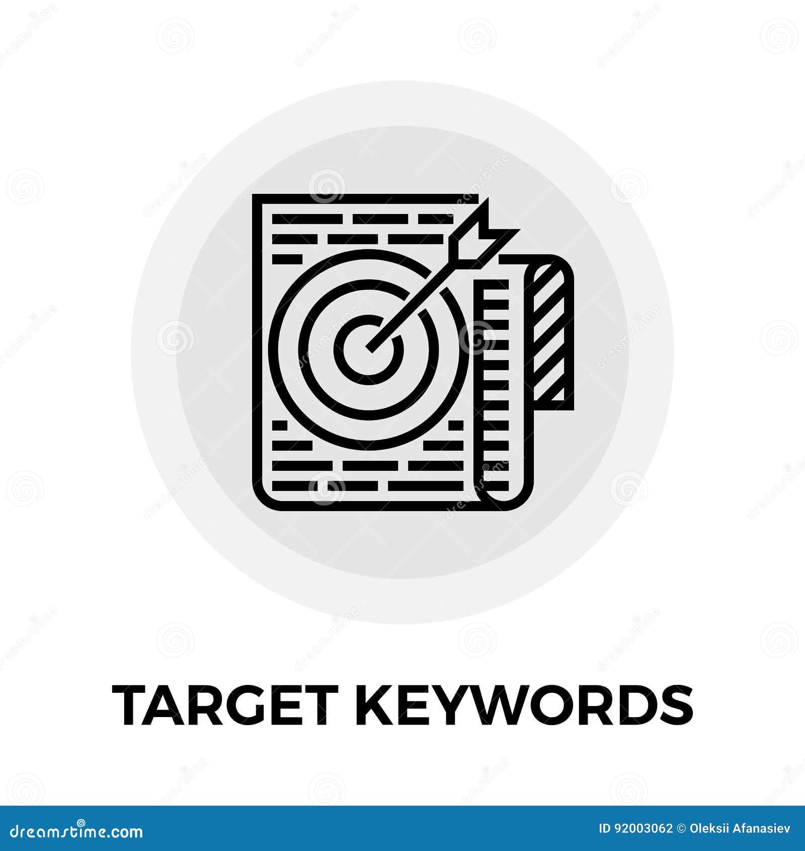 Target Keywords Line Icon stock vector. Illustration of sign - 92003062