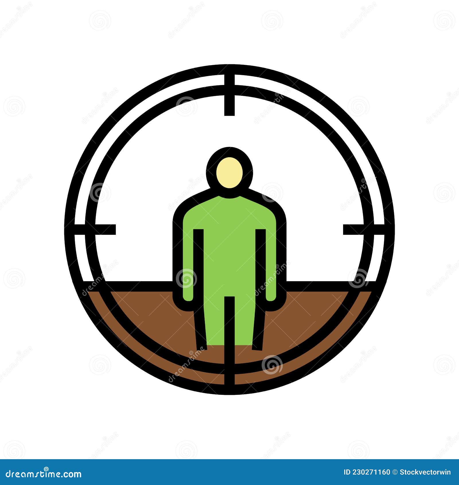 Target Kill Color Icon Vector Illustration Stock Vector - Illustration ...