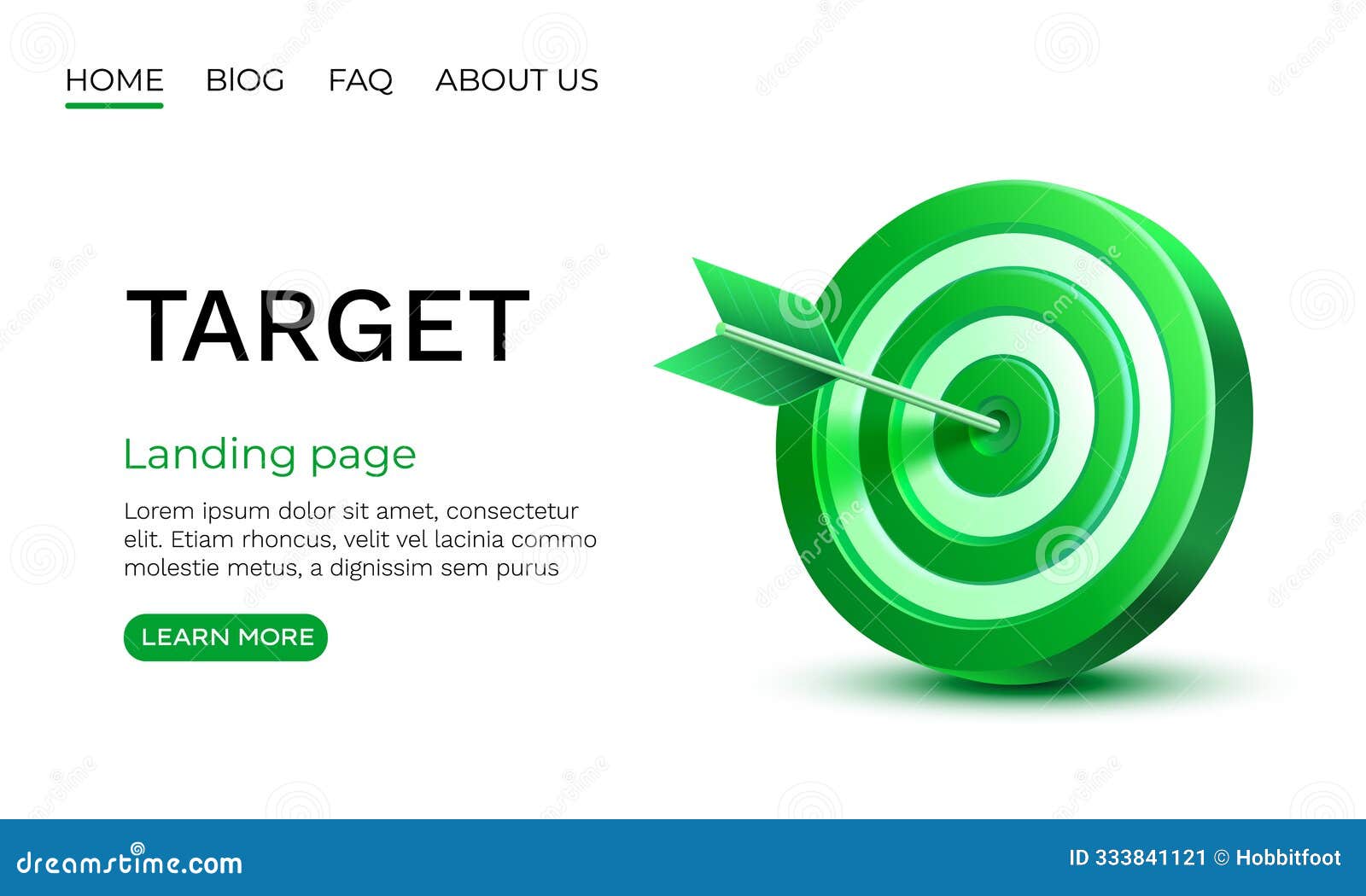 Target Landing Page, Banner Business 3d Icon. Vector Illustration Stock ...