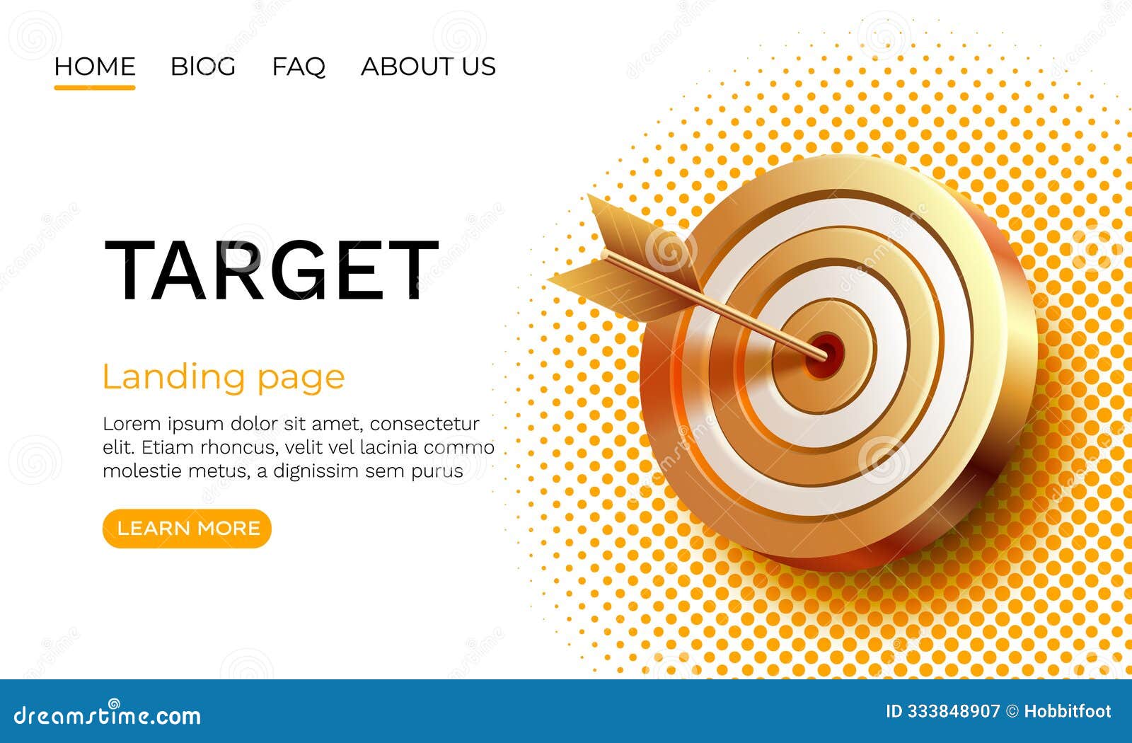 Target Landing Page, Banner Business 3d Icon. Vector Illustration Stock ...