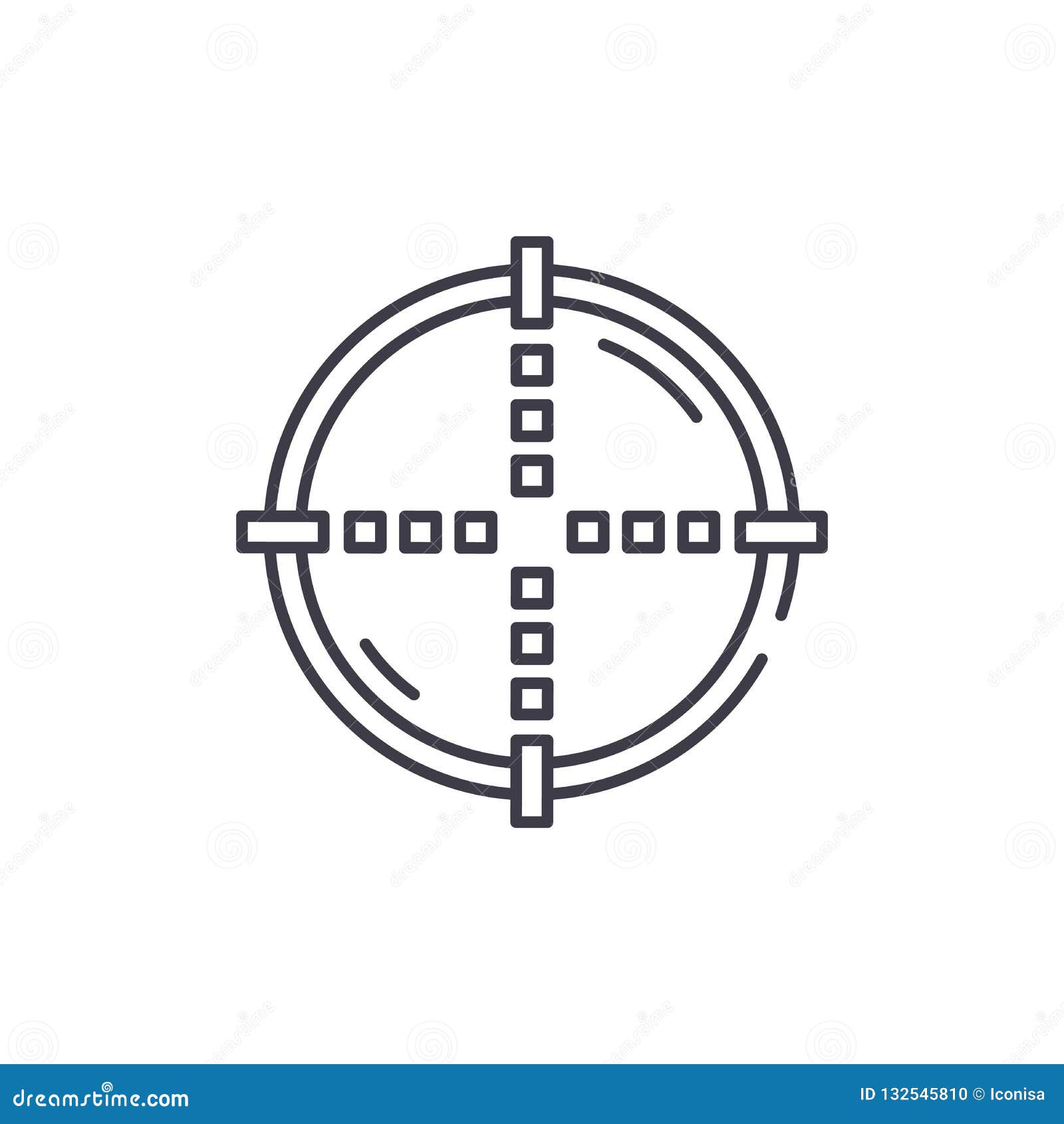 Target Line Icon Concept. Target Vector Linear Illustration, Symbol ...
