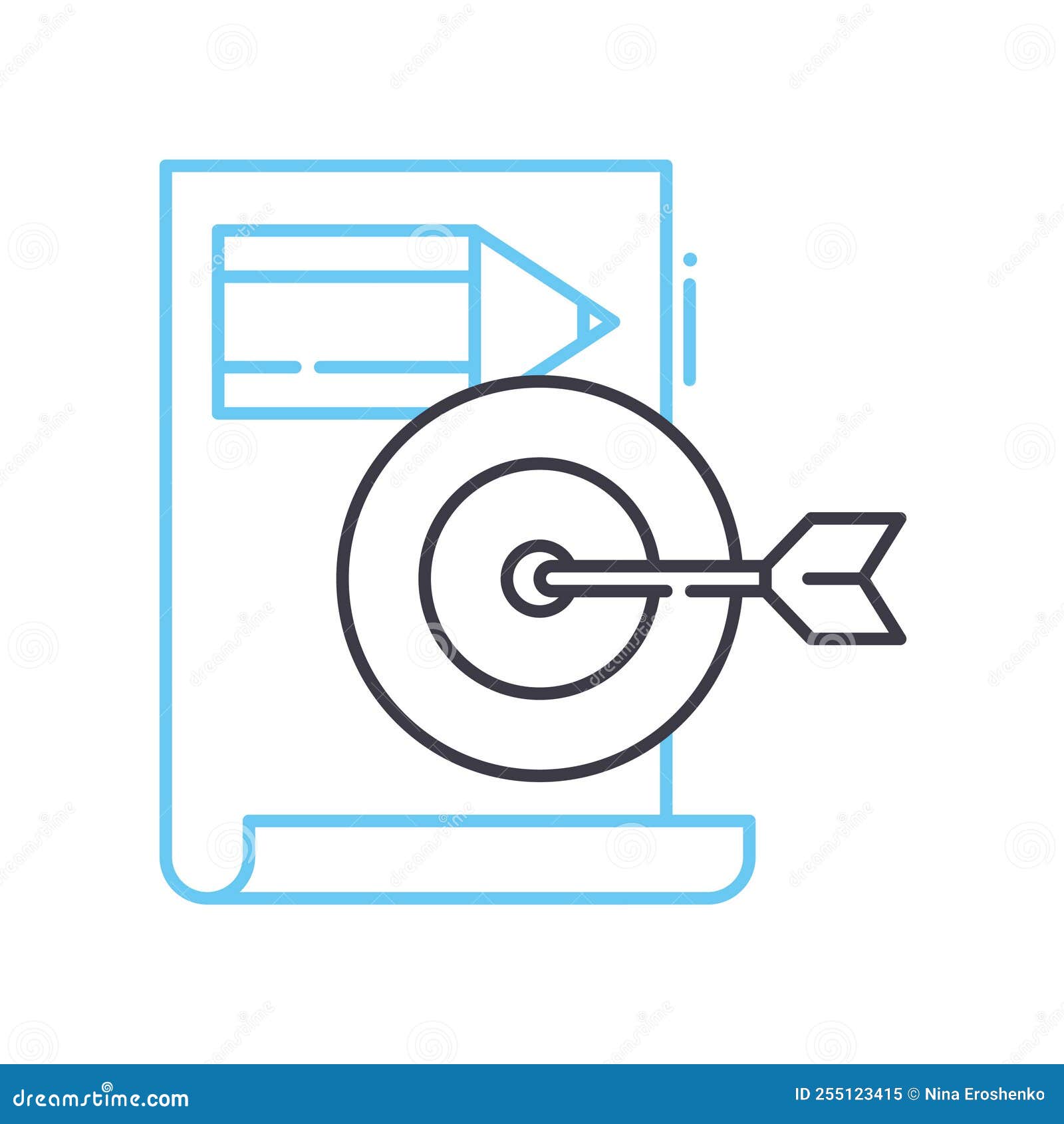 Target Line Icon, Outline Symbol, Vector Illustration, Concept Sign ...