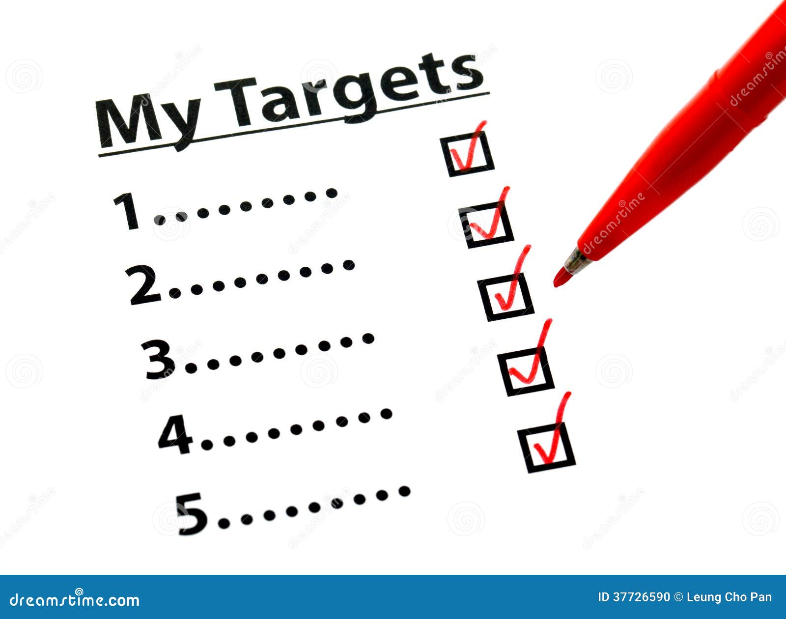 Target list out with tick stock photo. Image of smart - 37726590