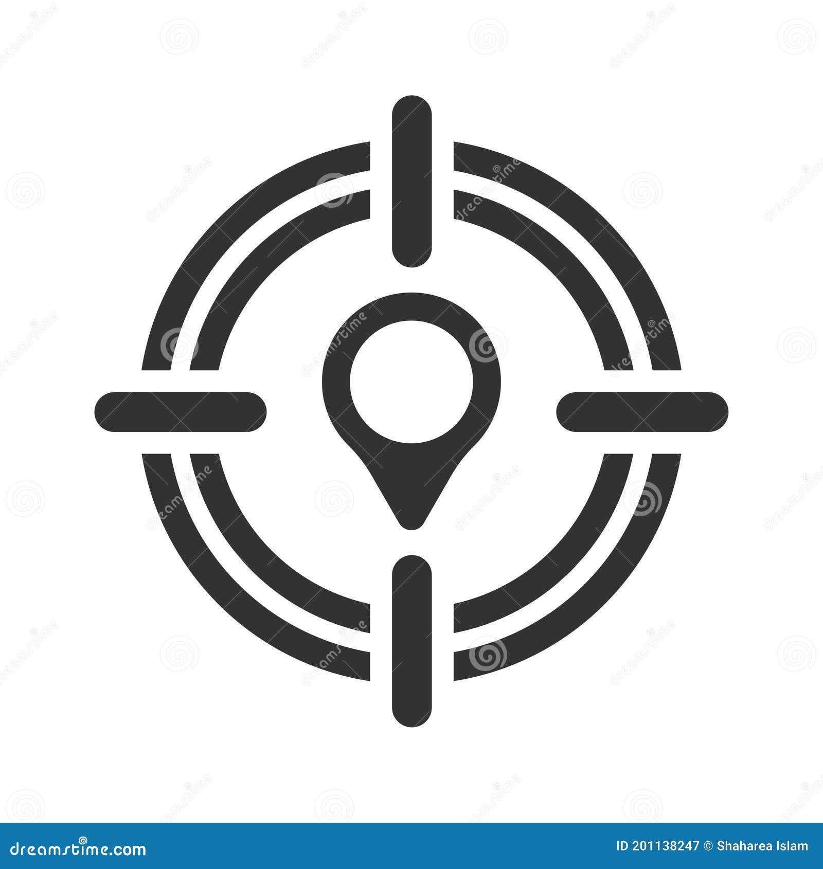 Target location icon stock vector. Illustration of designed - 201138247