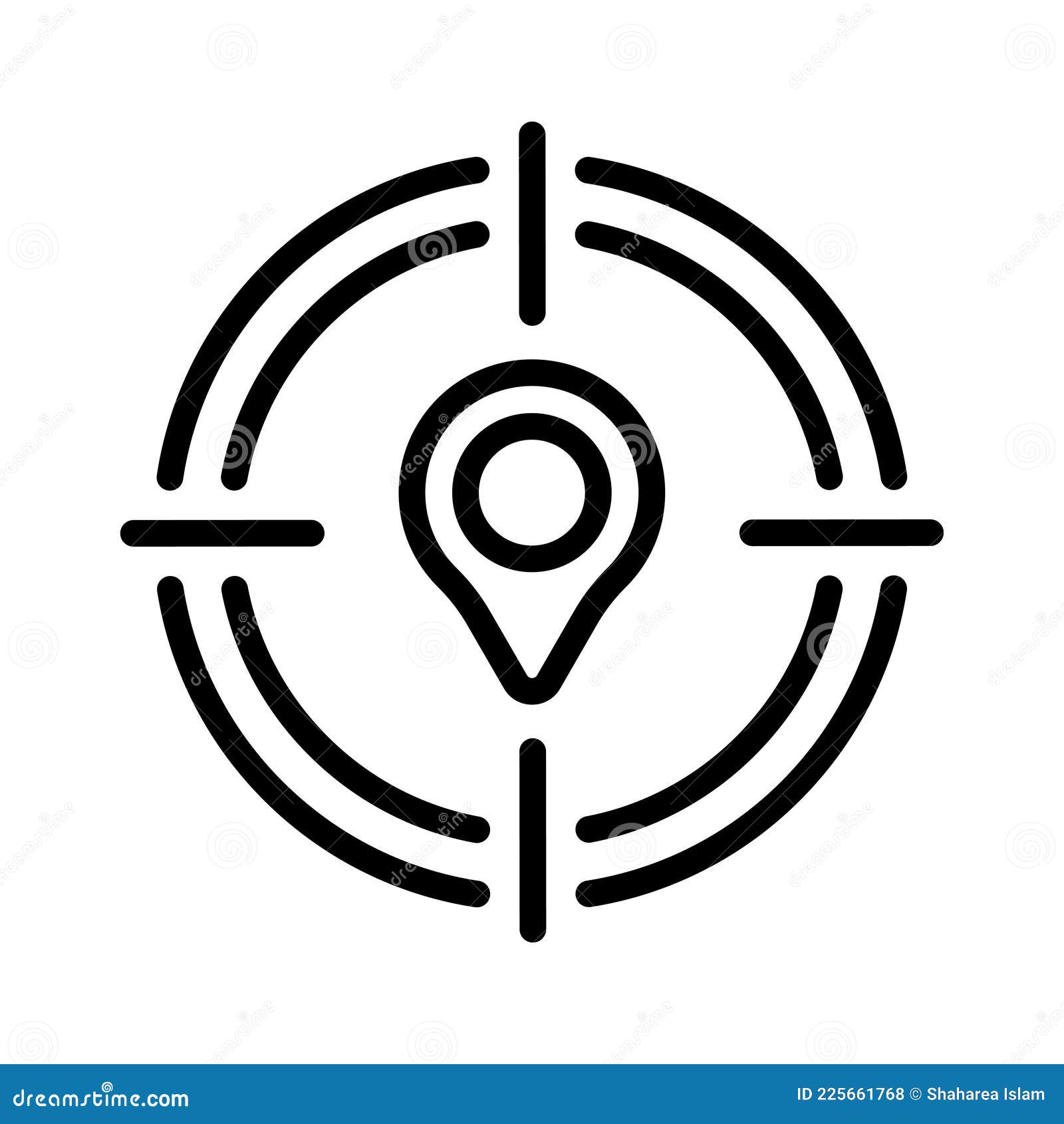 Target location icon stock vector. Illustration of marker - 225661768