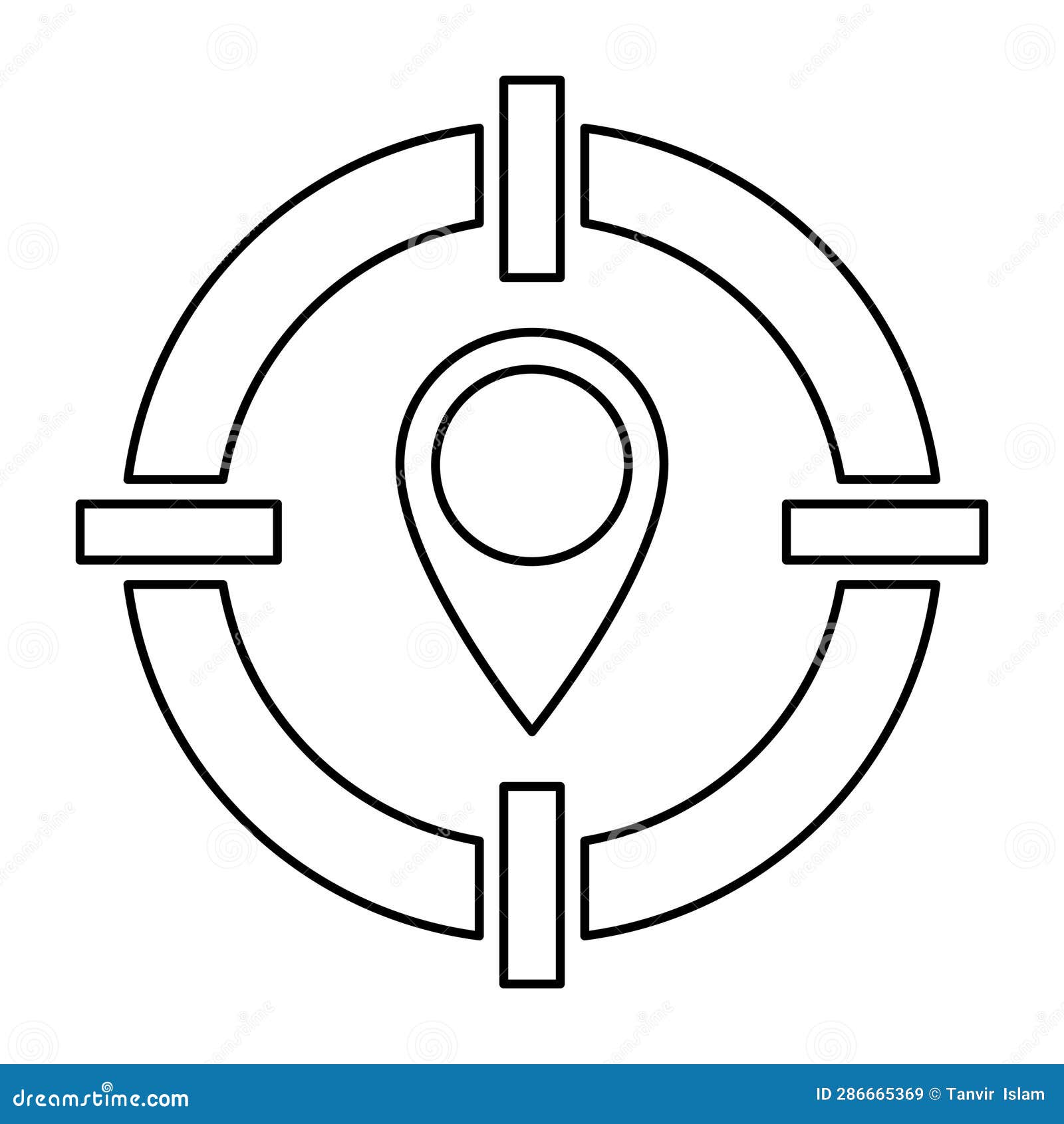 Target Location Icon in Outline Style Stock Illustration - Illustration ...