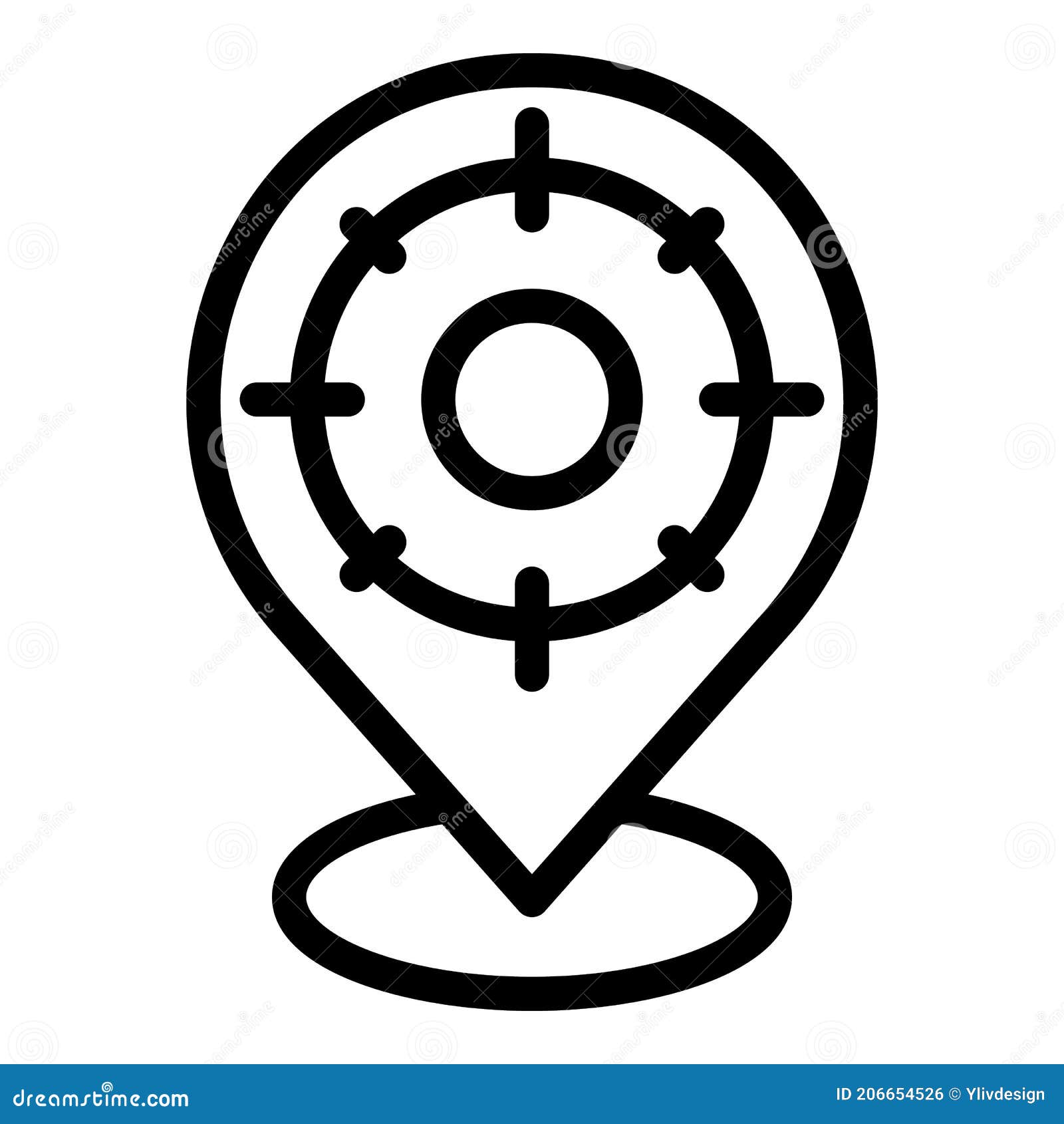 Target Location Icon, Outline Style Stock Illustration - Illustration ...