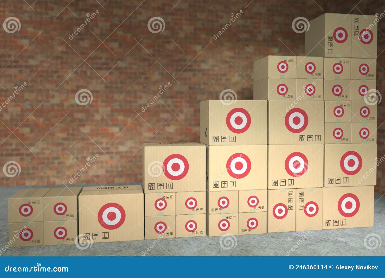 TARGET Logo on Many Boxes Composing a Rising Bar Chart. Editorial ...