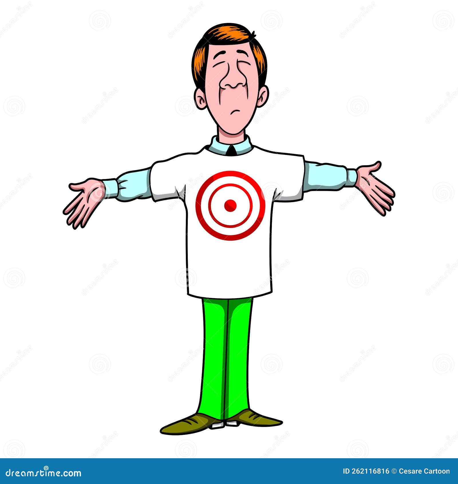 Cartoon target man stock vector. Illustration of character - 262116816