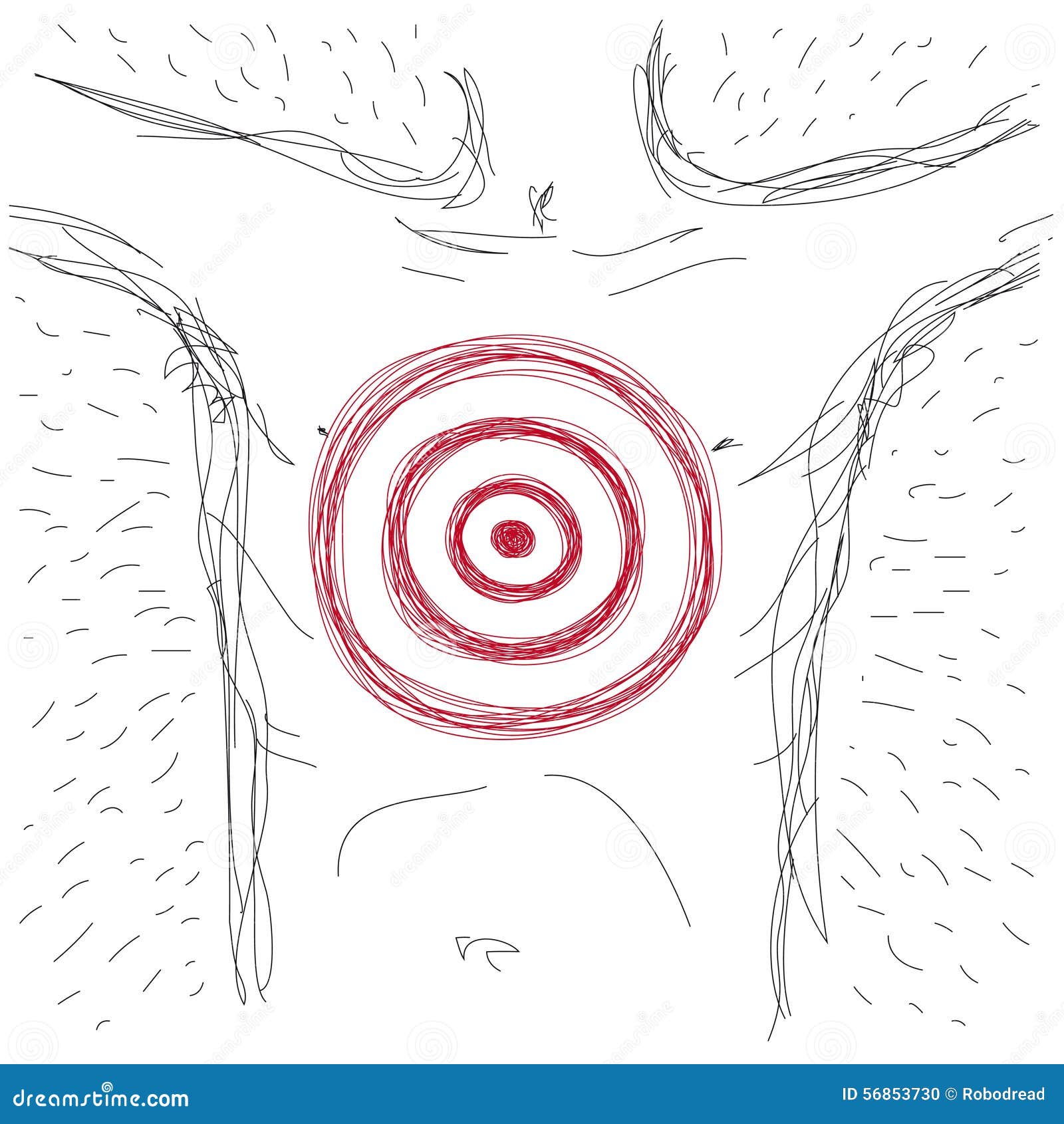 Target man stock vector. Illustration of aiming, hand - 56853730