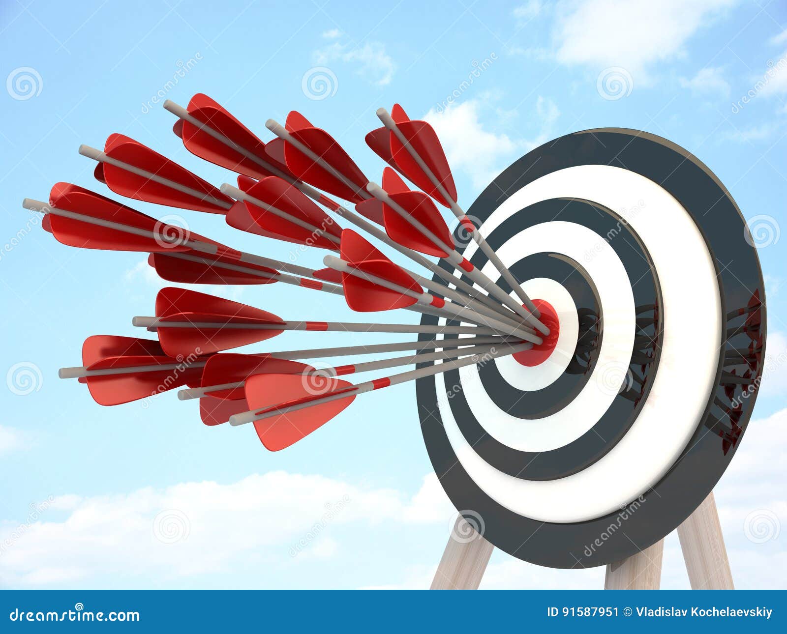 Target and many arrow stock illustration. Illustration of career - 91587951
