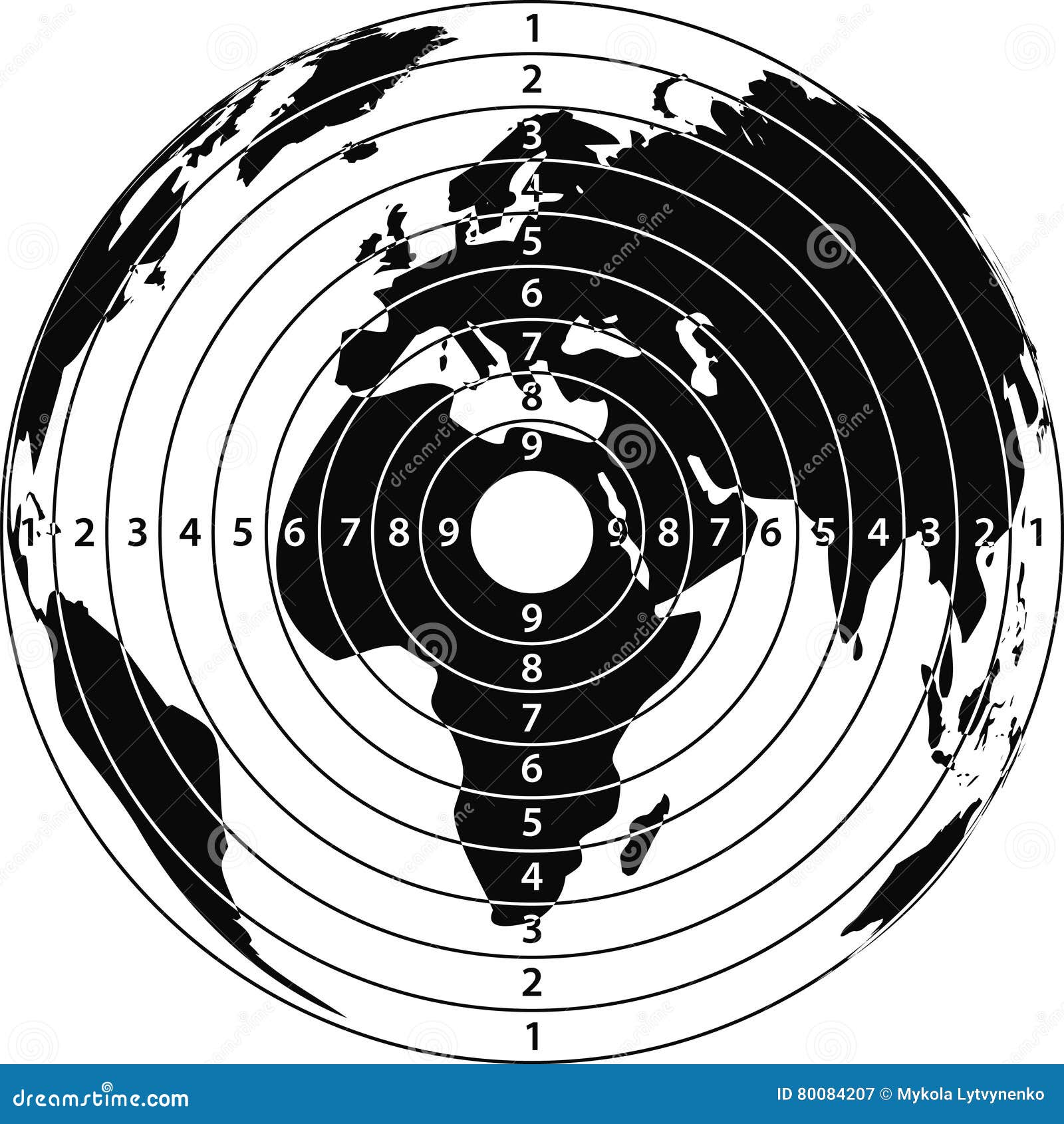 Target map of the earth stock vector. Illustration of globe - 80084207