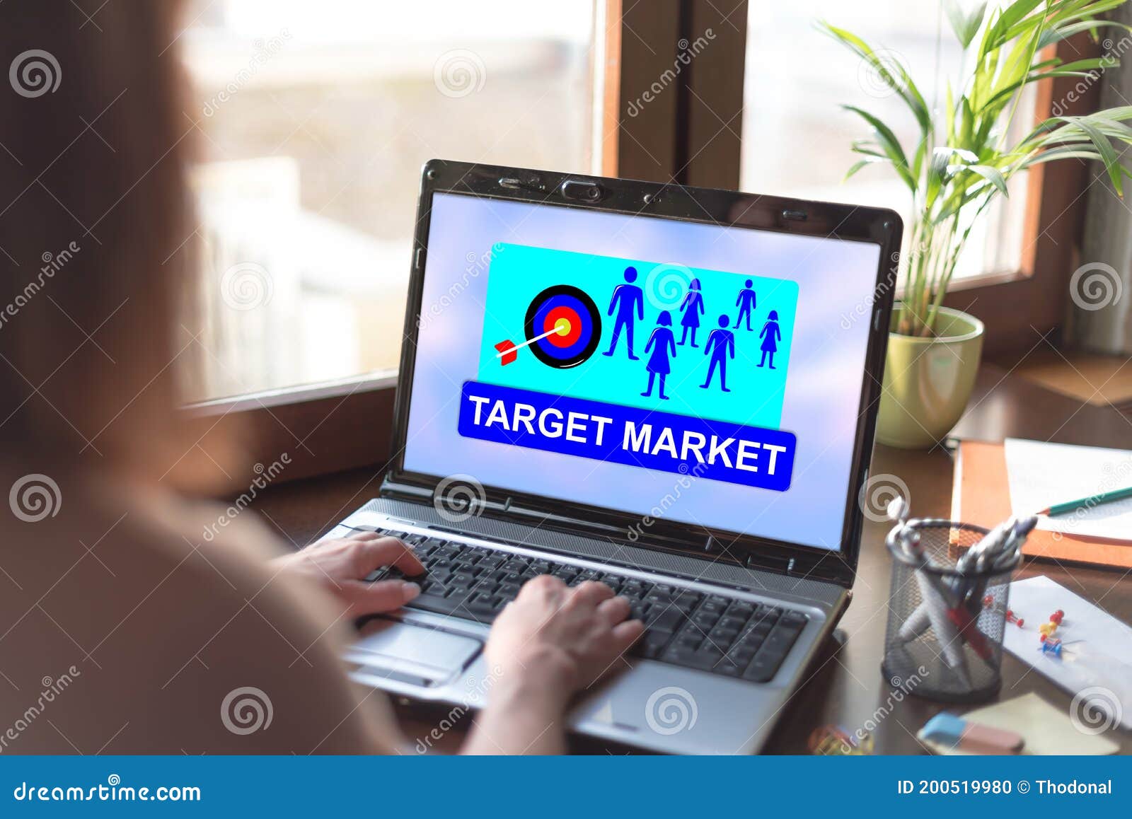 Target Market Concept on a Laptop Screen Stock Photo - Image of laptop ...