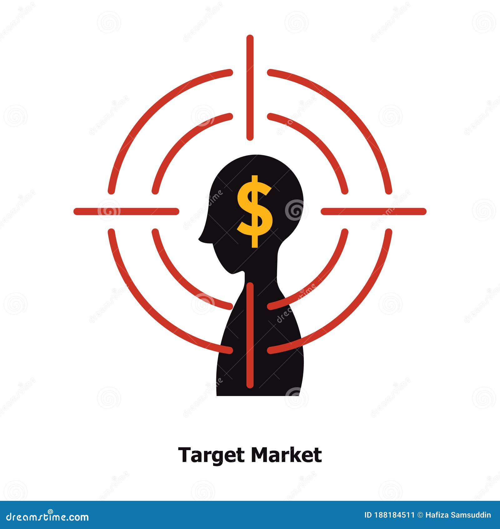Target market concept. stock vector. Illustration of aiming - 188184511