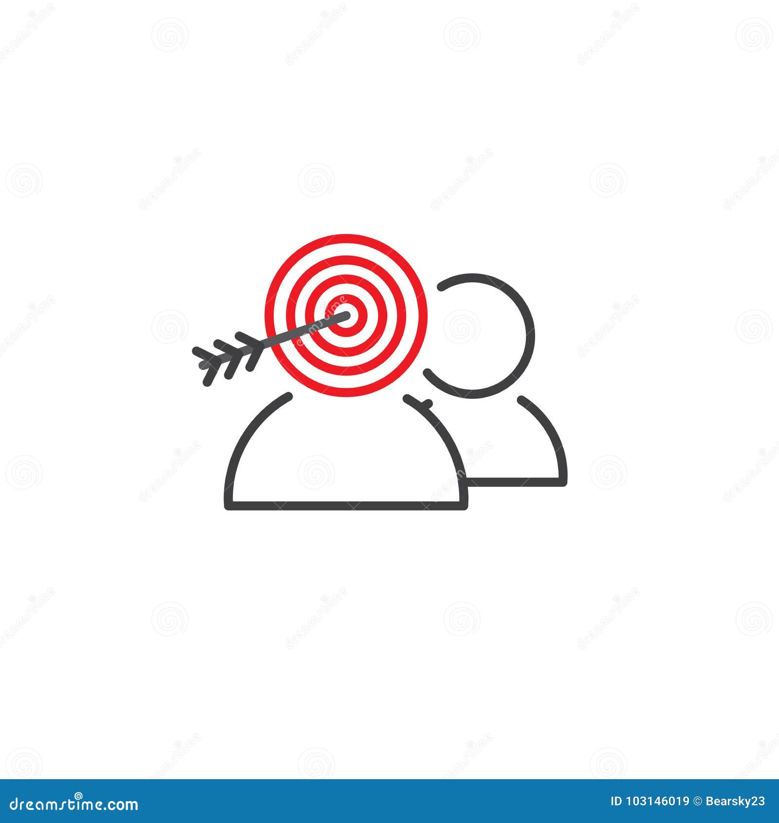 Target Market Icon with People & Target Stock Vector - Illustration of ...