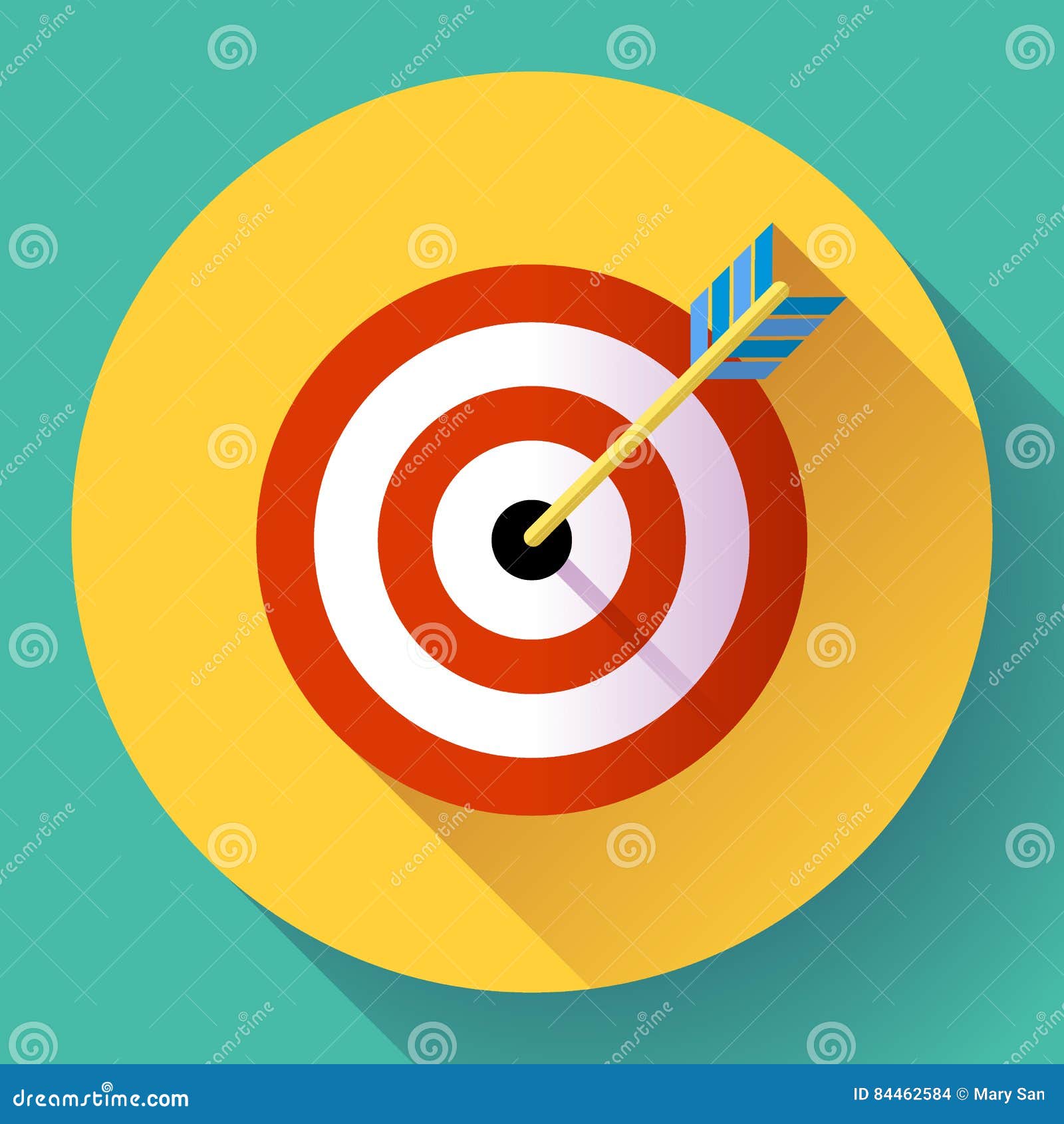 Target Marketing Icon. with Arrow Symbol. Flat Vector Design Style ...