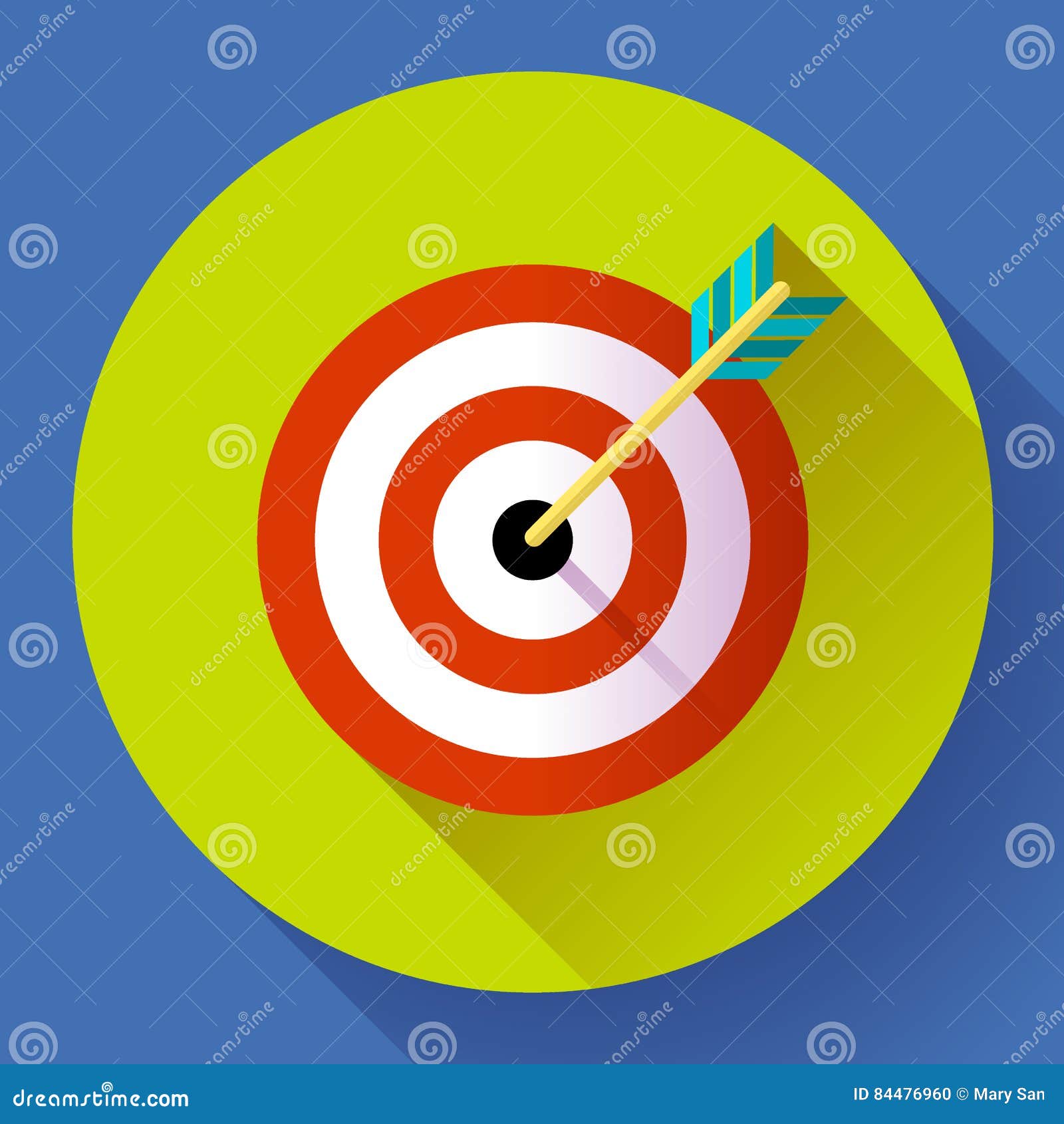 Target Marketing Icon. with Arrow Symbol. Flat Vector Design Style ...