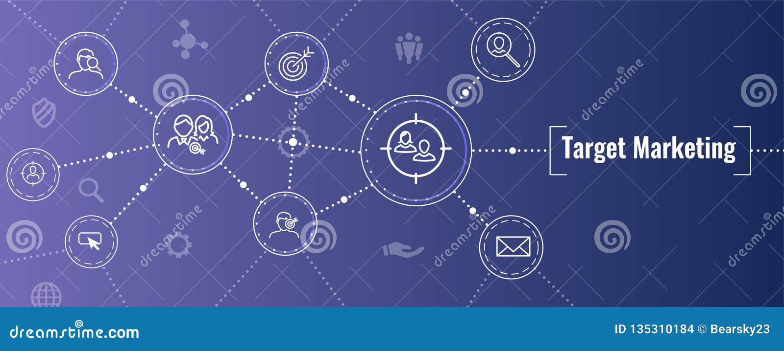 Target Marketing Icon Set and Web Header Banner Stock Vector ...