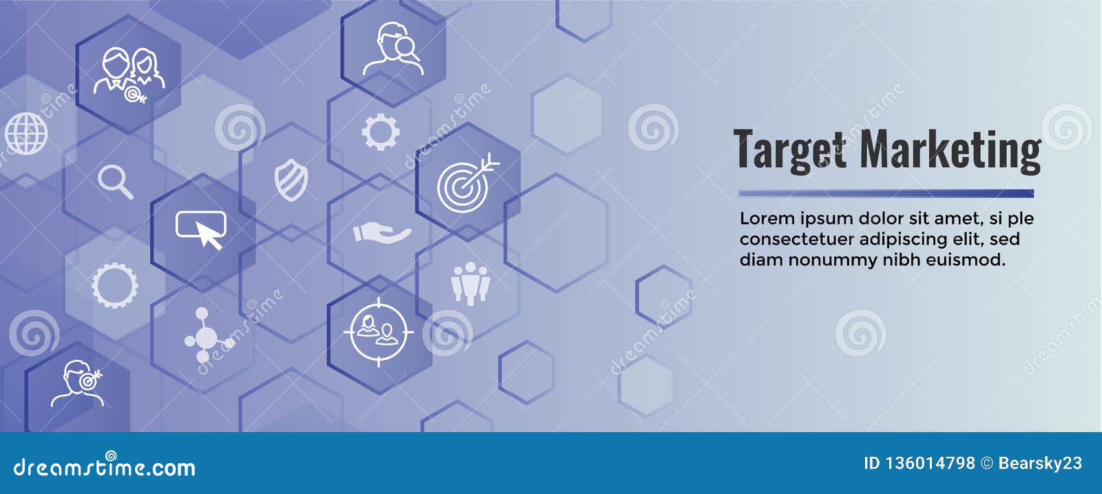 Target Marketing Icon Set and Web Header Banner Stock Vector ...