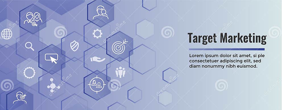 Target Marketing Icon Set and Web Header Banner Stock Vector ...