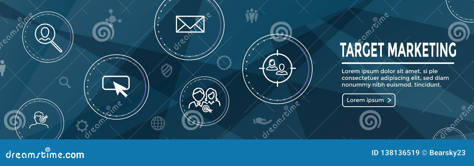 Target Marketing Icon Set and Web Header Banner Stock Vector ...