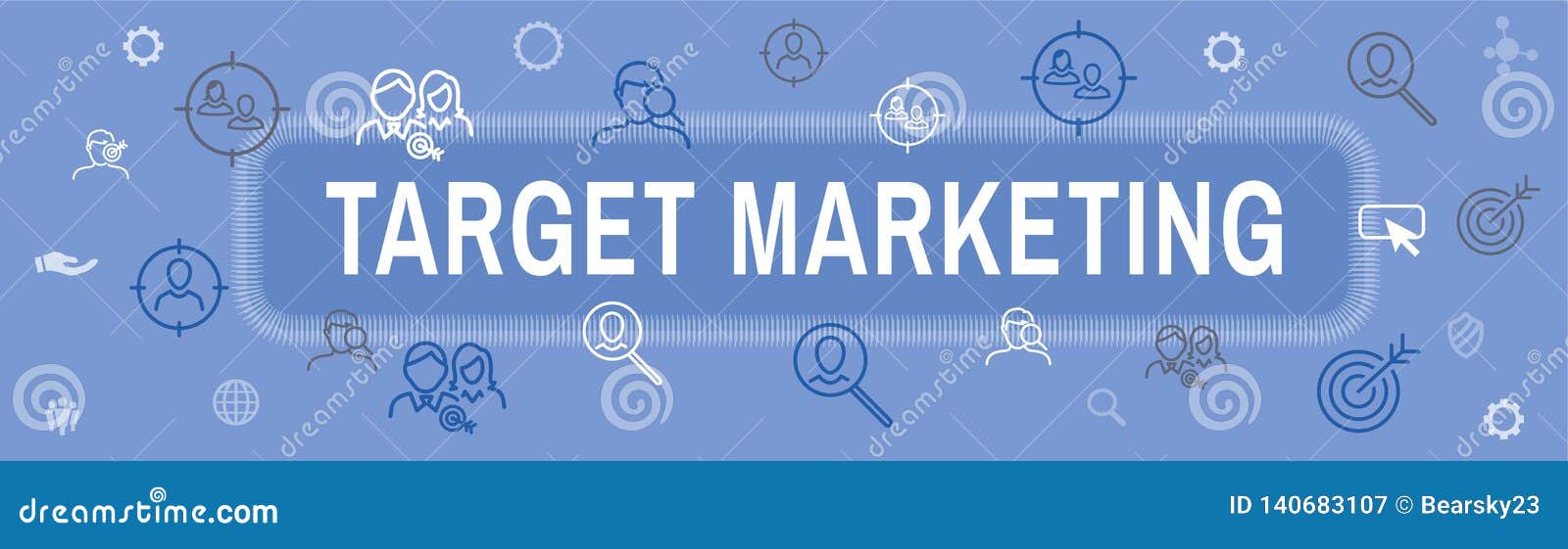 Target Marketing Icon Set and Web Header Banner Stock Vector ...