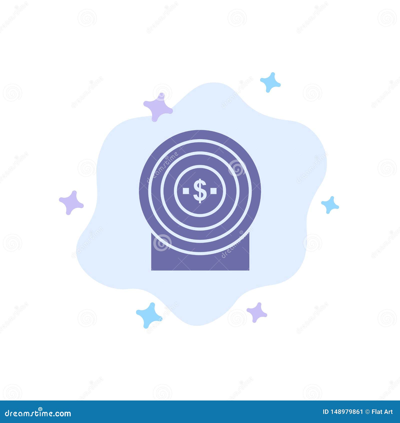 Target, Money, Achievement, Target Blue Icon on Abstract Cloud ...