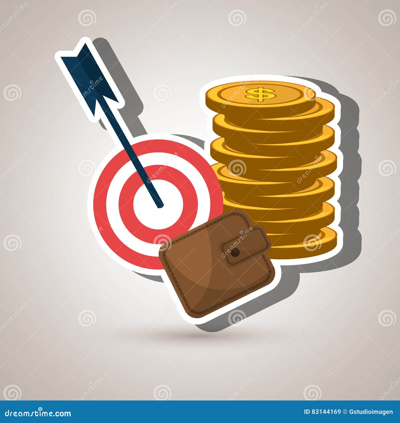 Target money cash stock illustration. Illustration of isolated - 83144169