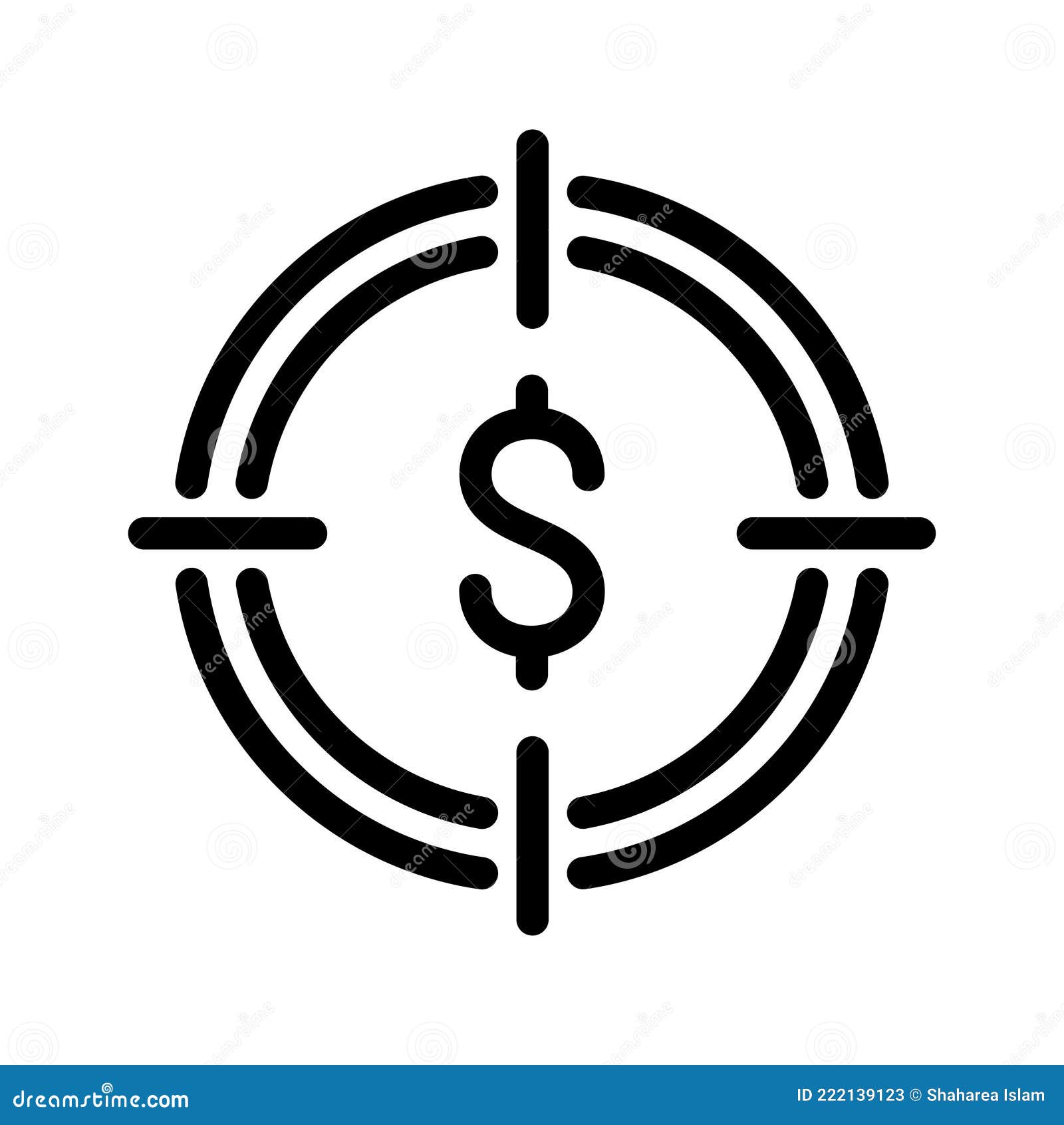 Target money icon stock vector. Illustration of target - 222139123