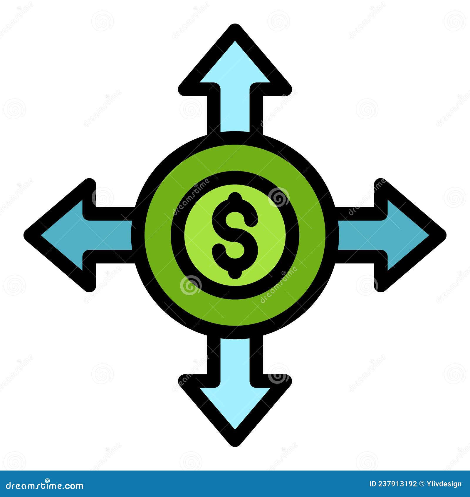 Target Money Icon Color Outline Vector Stock Vector - Illustration of ...