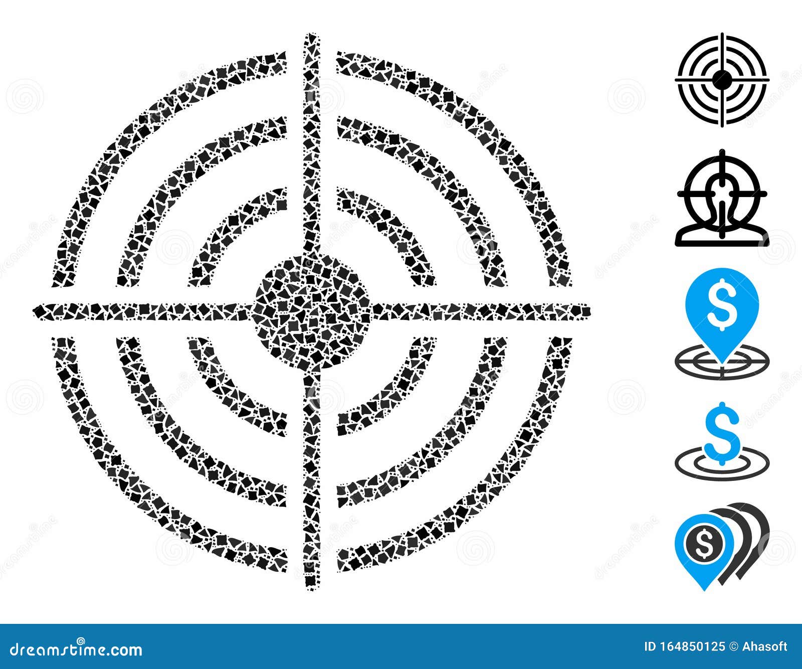 Target Mosaic Icon of Ragged Items Stock Vector - Illustration of ...