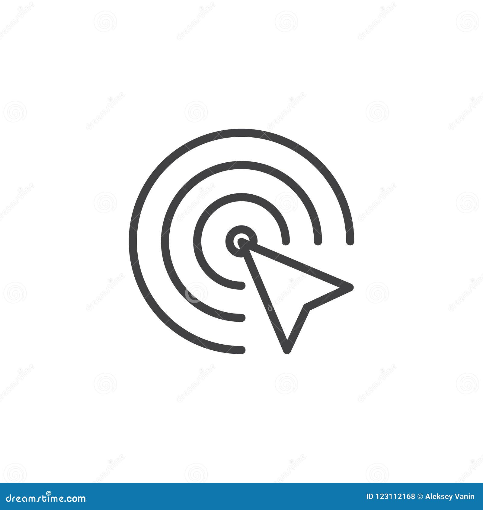 Target with Mouse Cursor Outline Icon Stock Vector - Illustration of ...