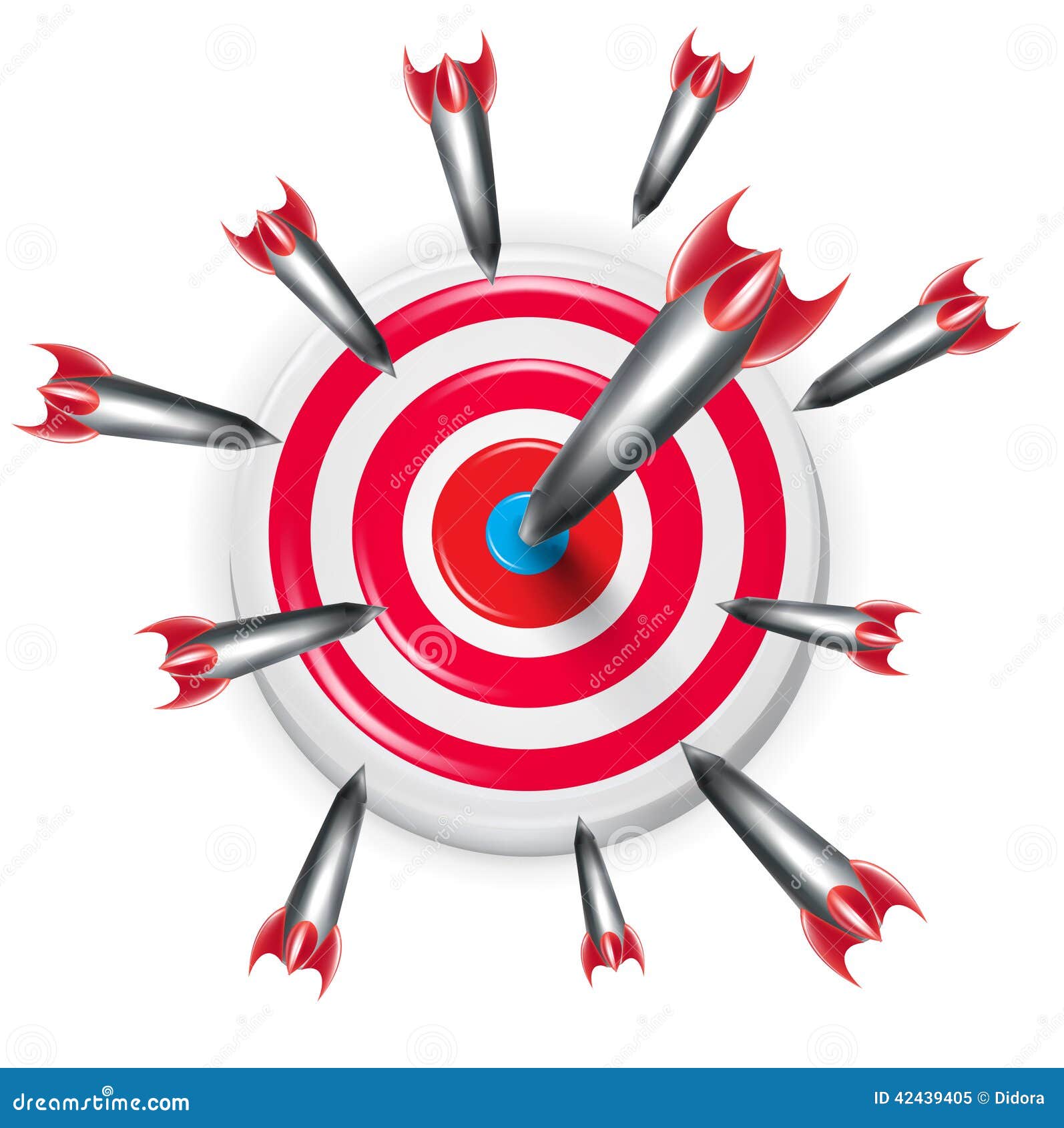 3D Red Arrows Aiming For The Center 2 Royalty-Free Stock Photo ...